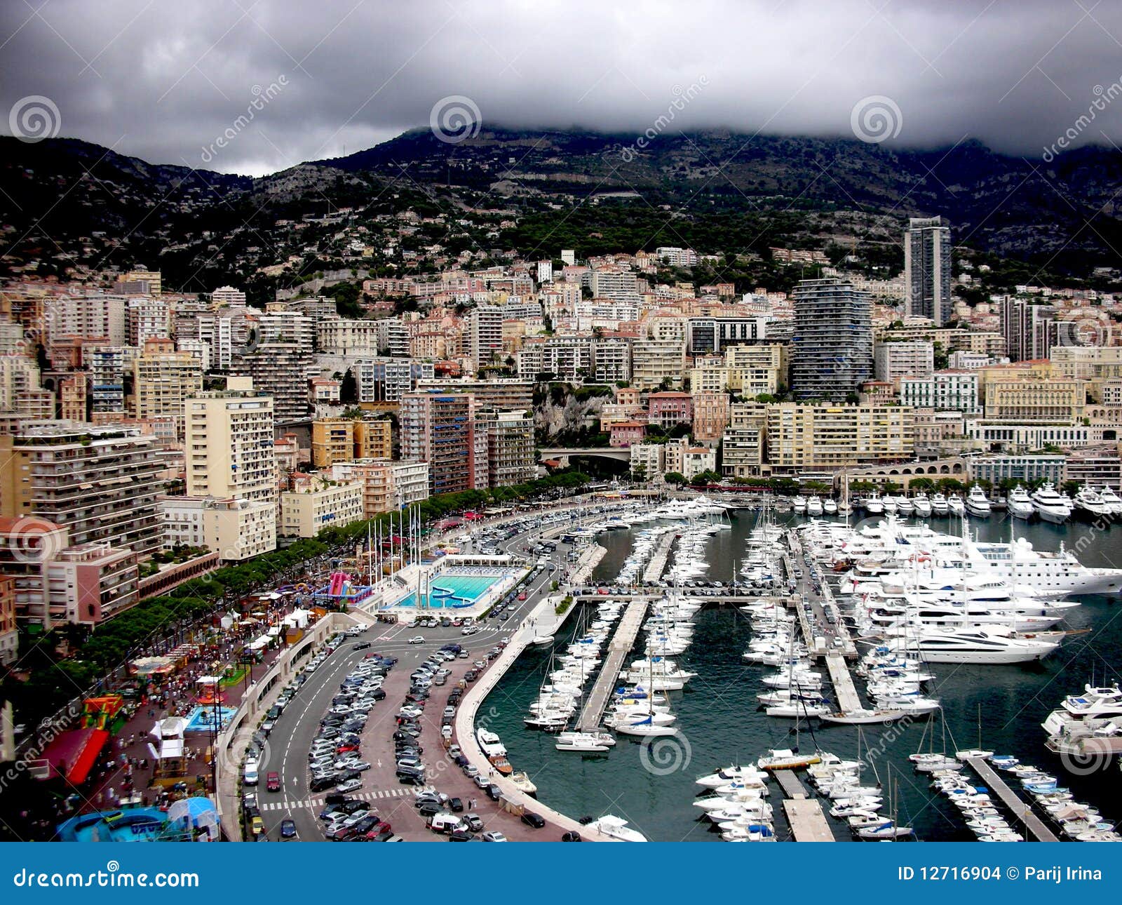 Paisagem bonita de Monaco foto de stock. Imagem de navio - 12716904