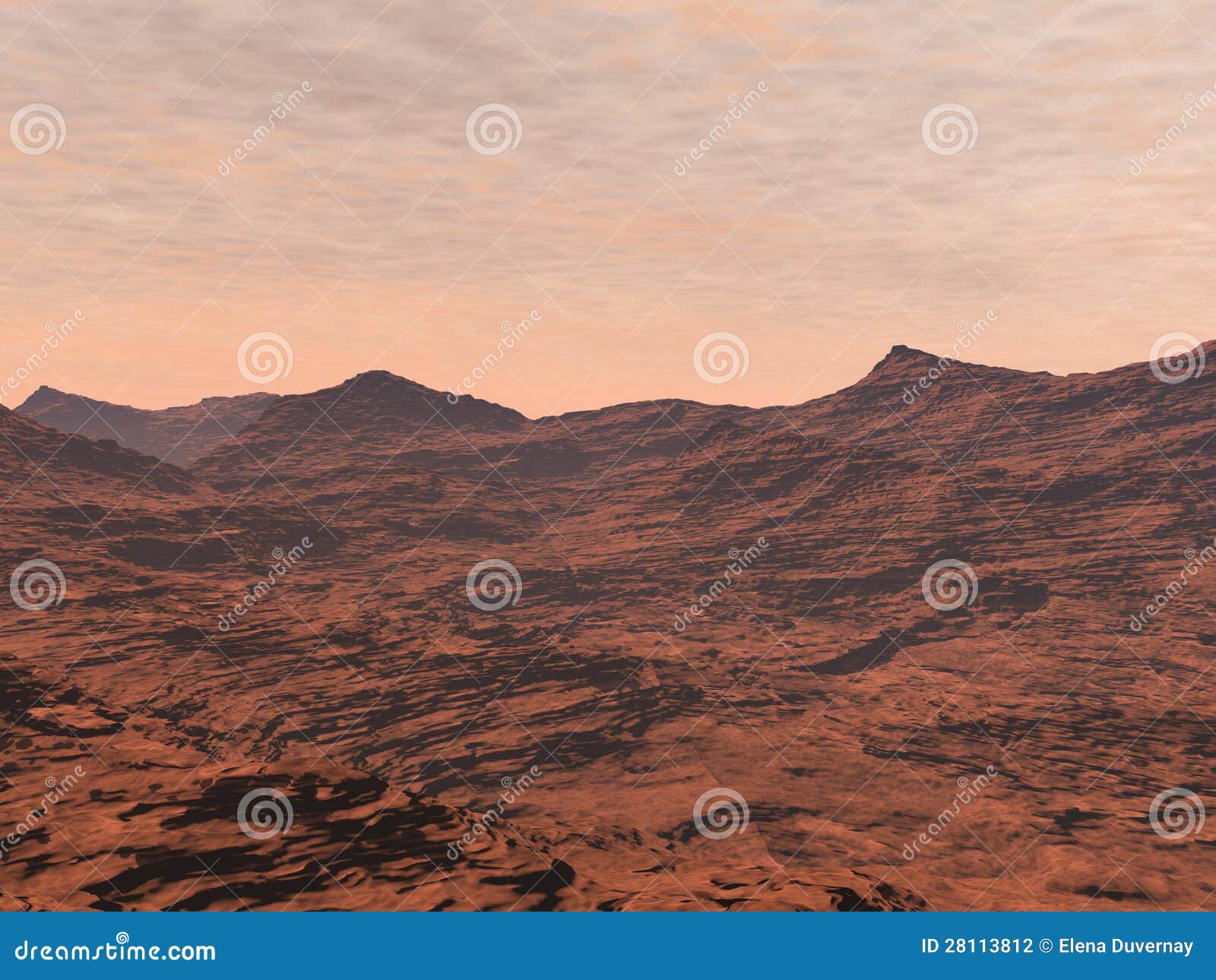 Paisagem De Marte - 3D Rendem Ilustração Stock - Ilustração de poeira ...