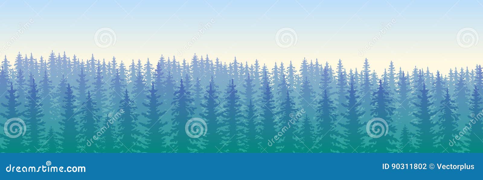 A Paisagem a Mais Wildforest Azul Ilustração do Vetor - Ilustração de ...