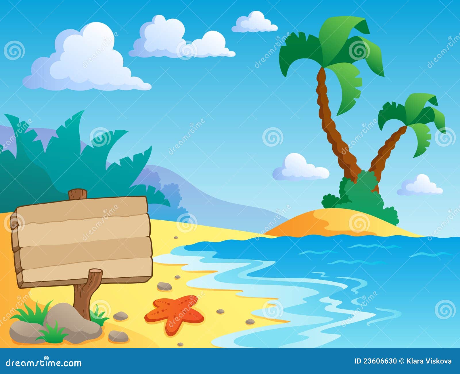 Paisaje 2 Del Tema De La Playa Ilustración del Vector - Ilustración de ...