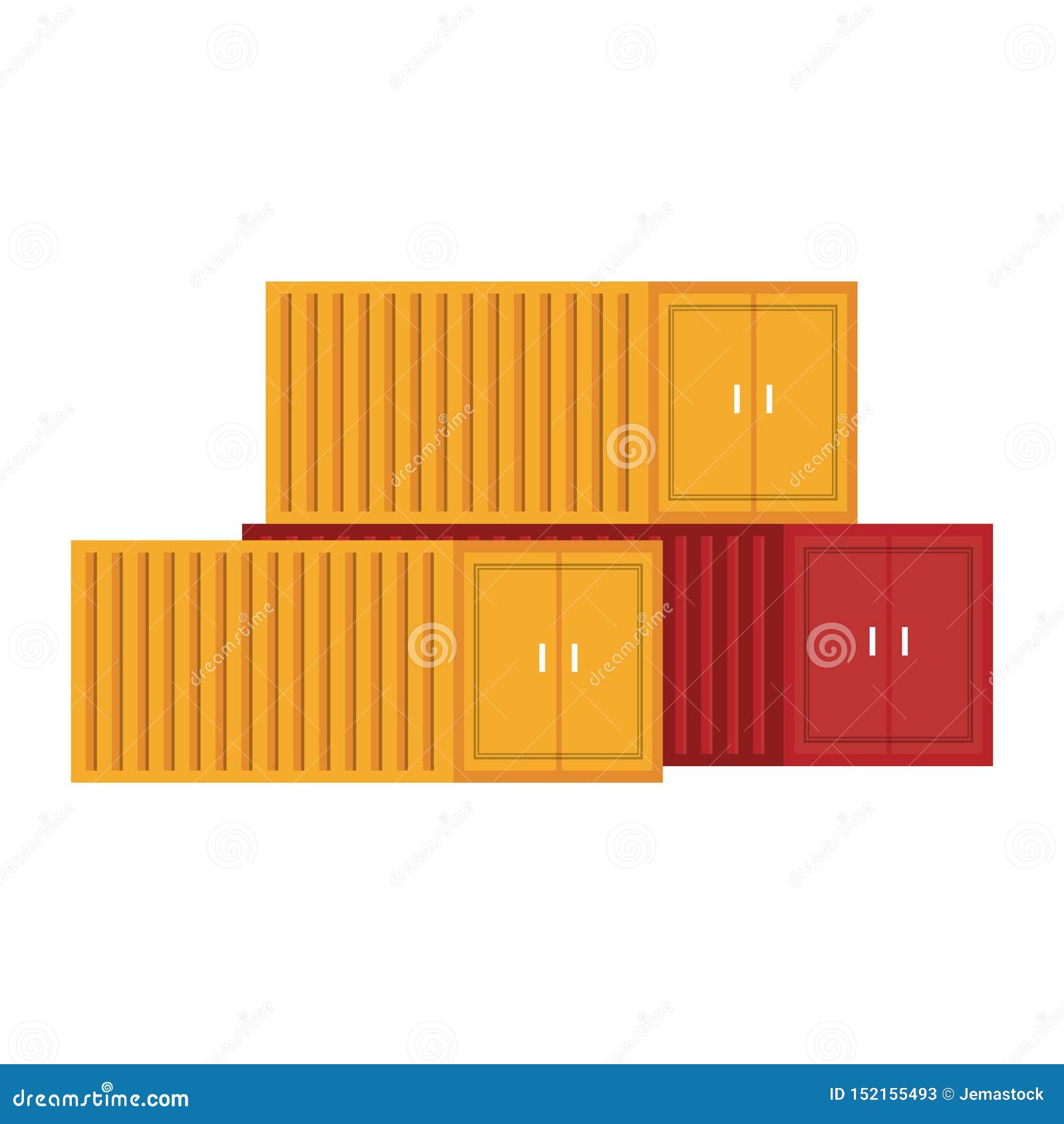 Paisaje Aislado Envases Del Carguero Del Cargo Ilustración del Vector ...