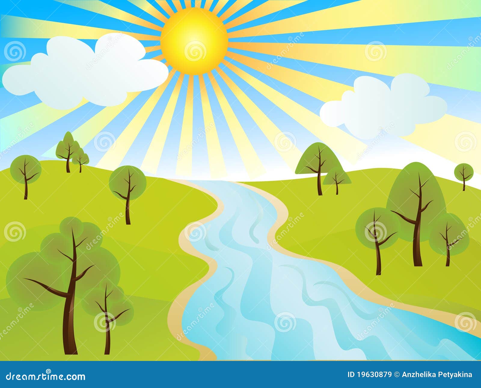 Paisaje tranquilo ilustración del vector. Ilustración de pista - 19630879