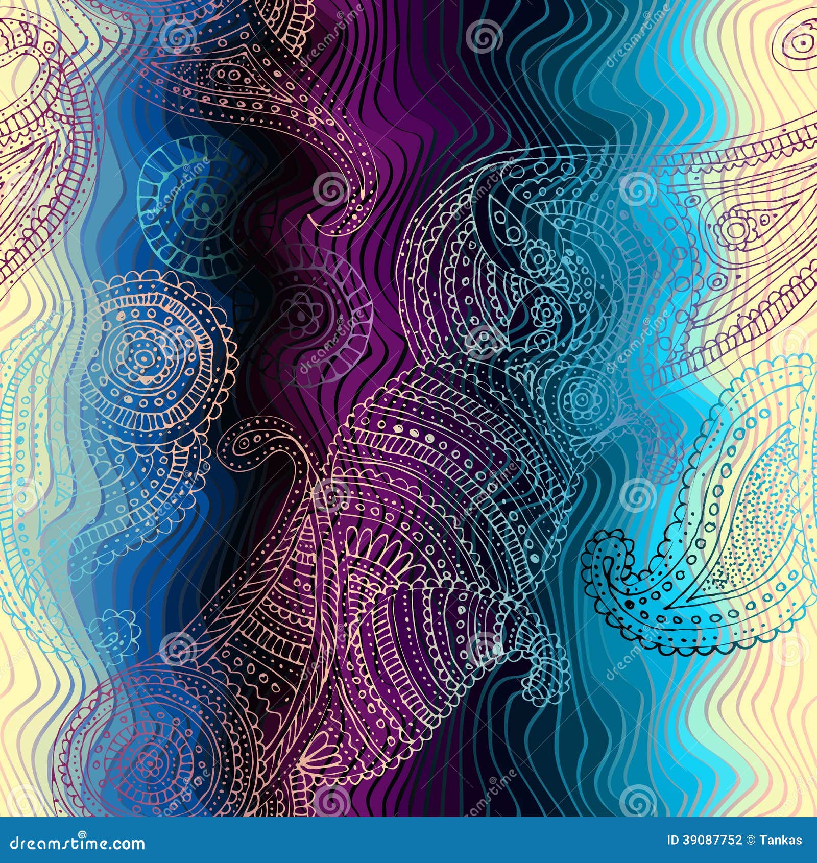 Paisley abstract pattern stock vector. Illustration of seamless - 39087752