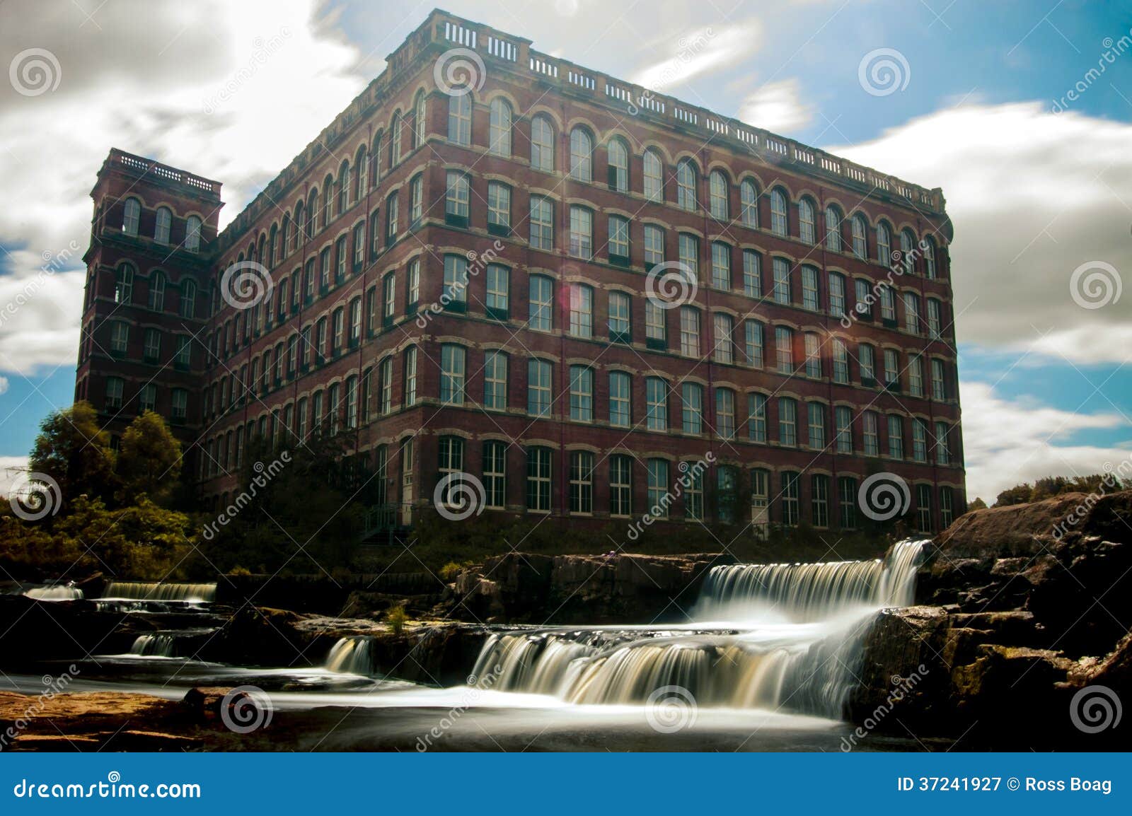Paisley Anchor Mill stock image. Image of waterfall, architecture ...