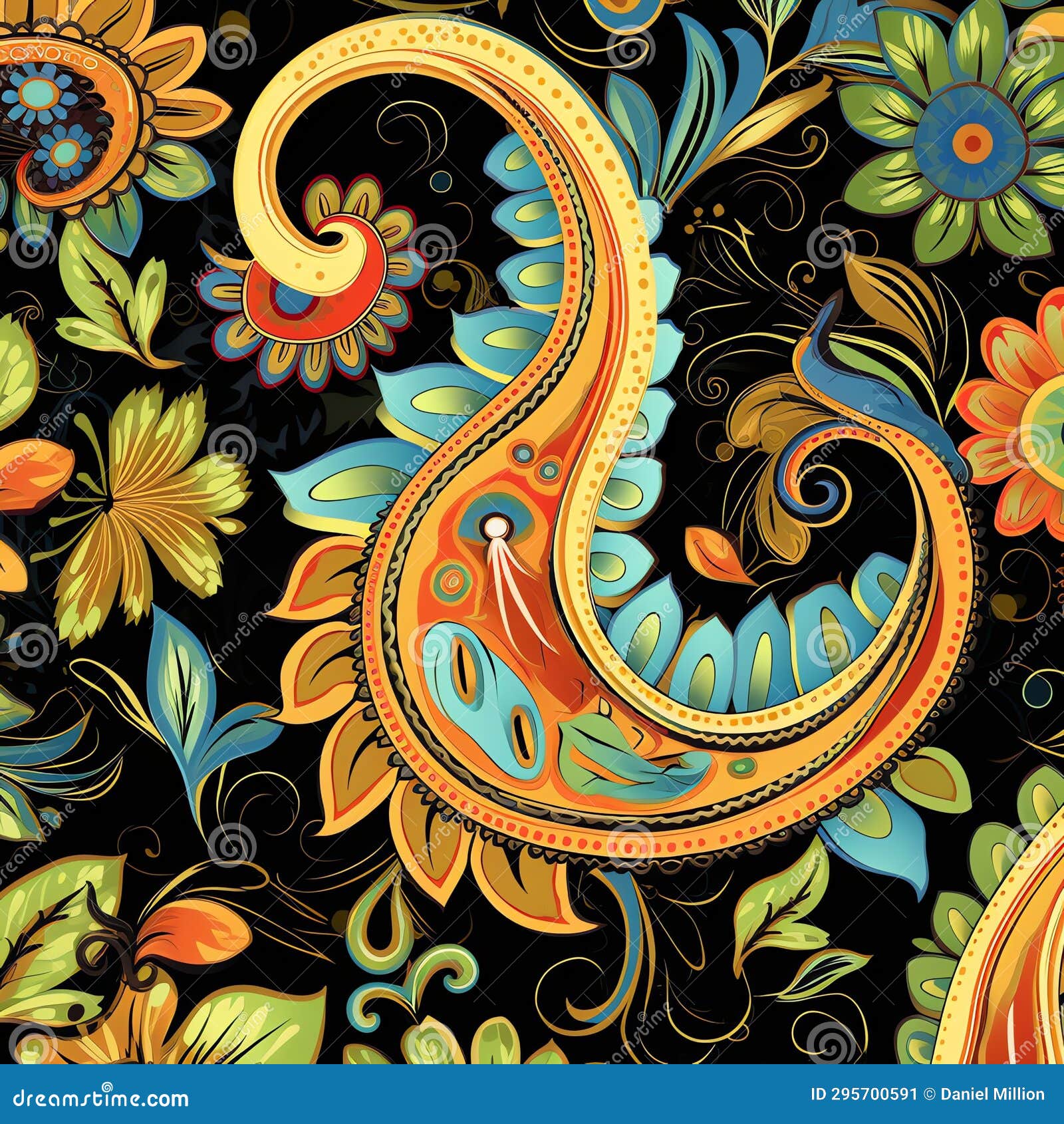 Paisley Background, Design Seamless Pattern Stock Illustration ...