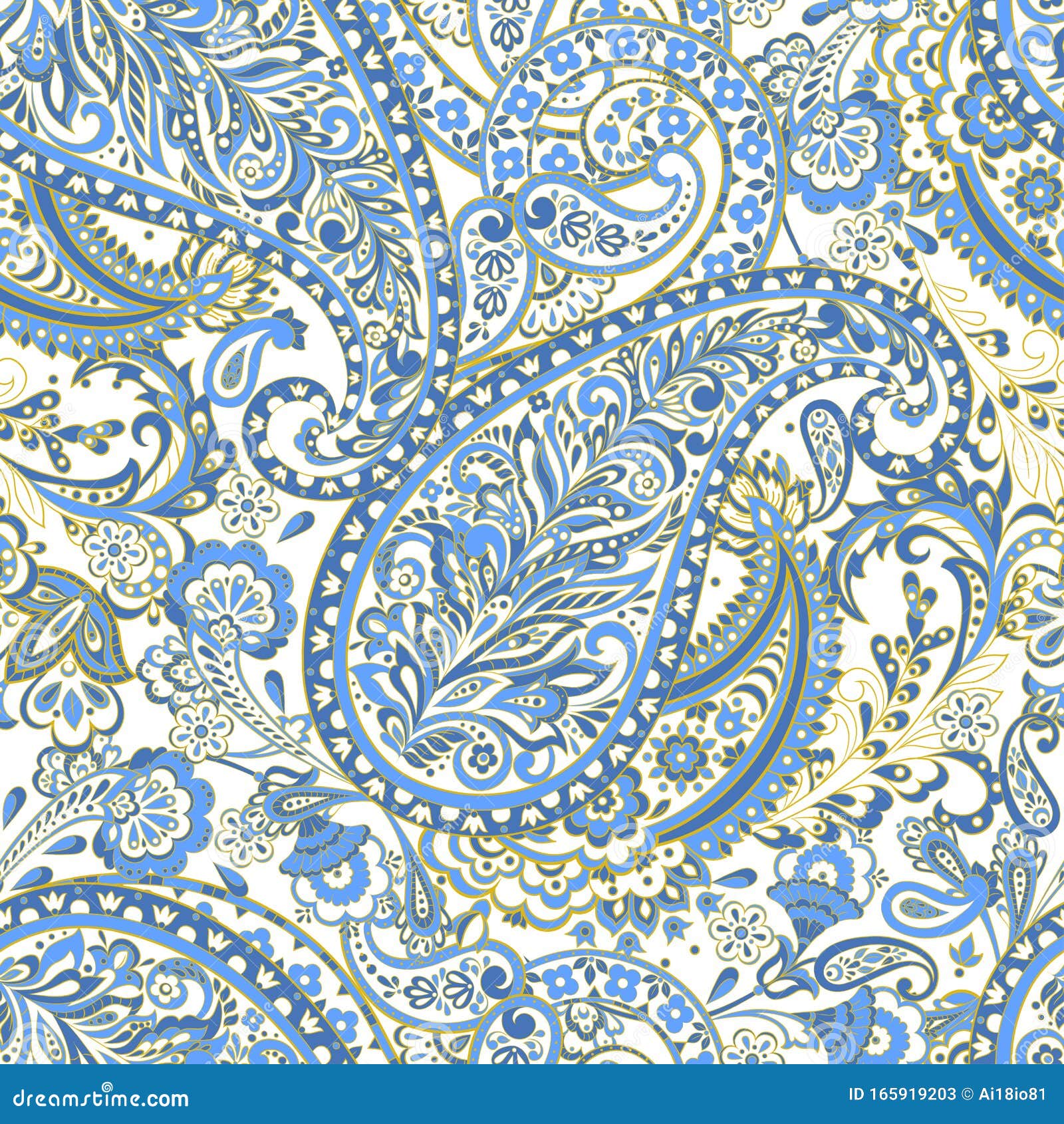Paisley. Seamless Border, Frame, Edging, Framing Cartoon Vector ...