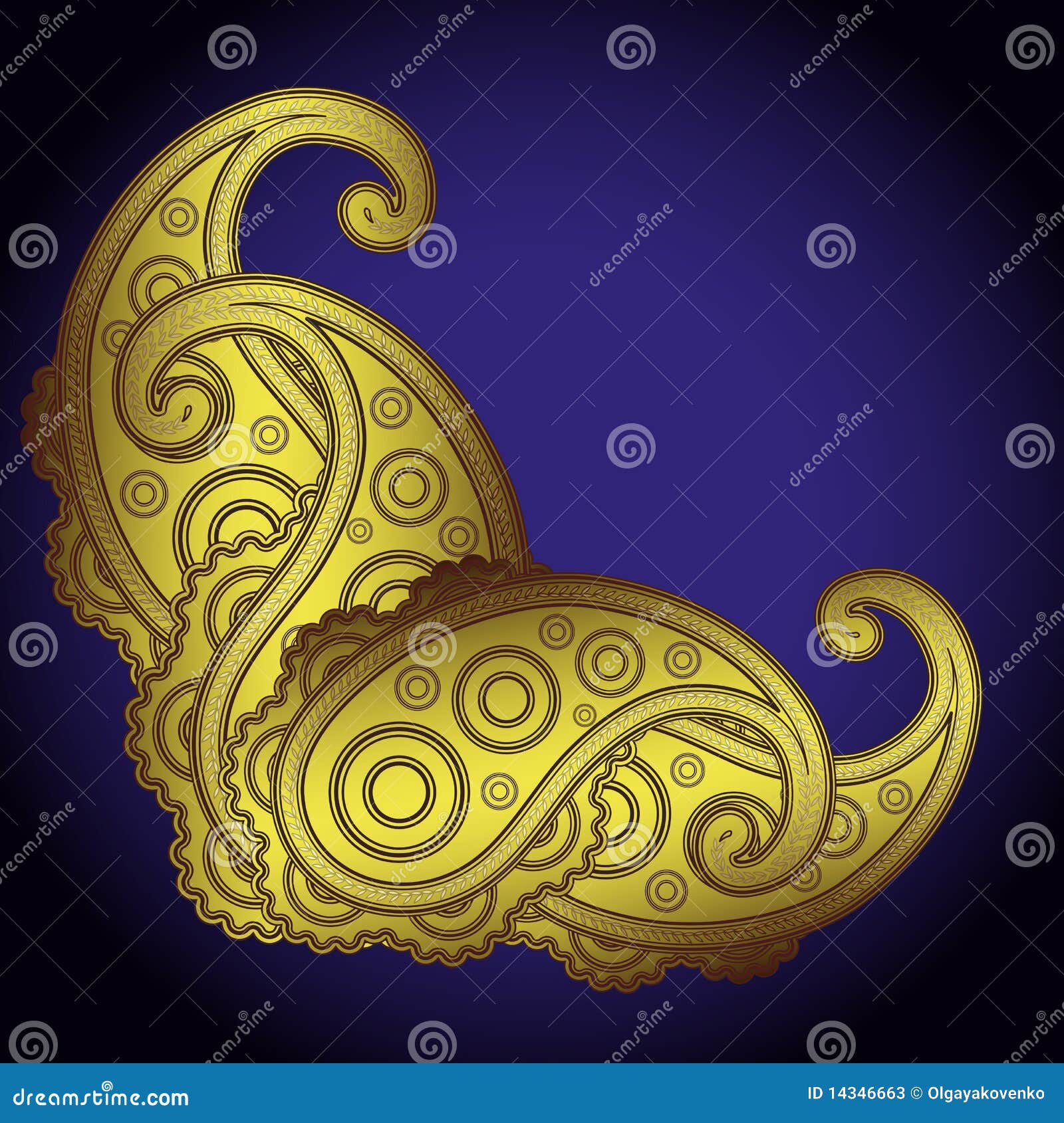 Paisley Designs. stock vector. Illustration of groovy - 14346663