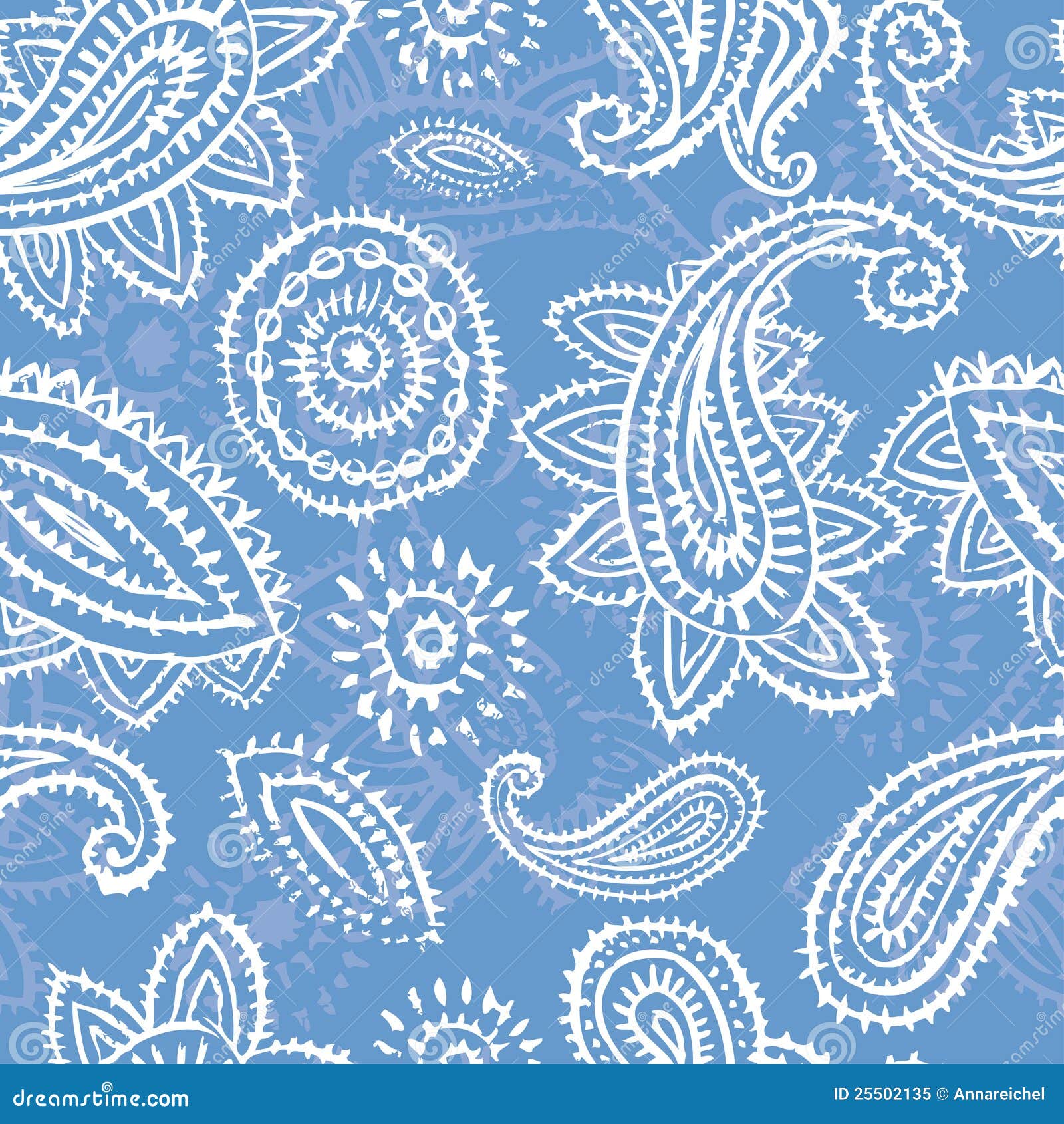 Paisley Elements Seamless Pattern Stock Vector - Illustration of ...