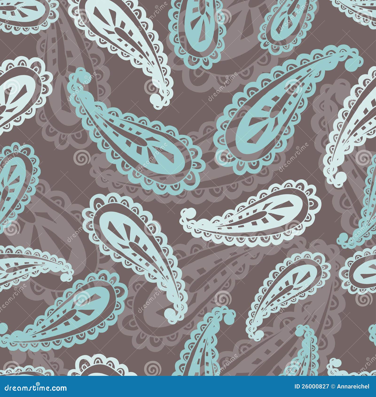 Paisley Elements Seamless Pattern Stock Vector - Illustration of paper ...