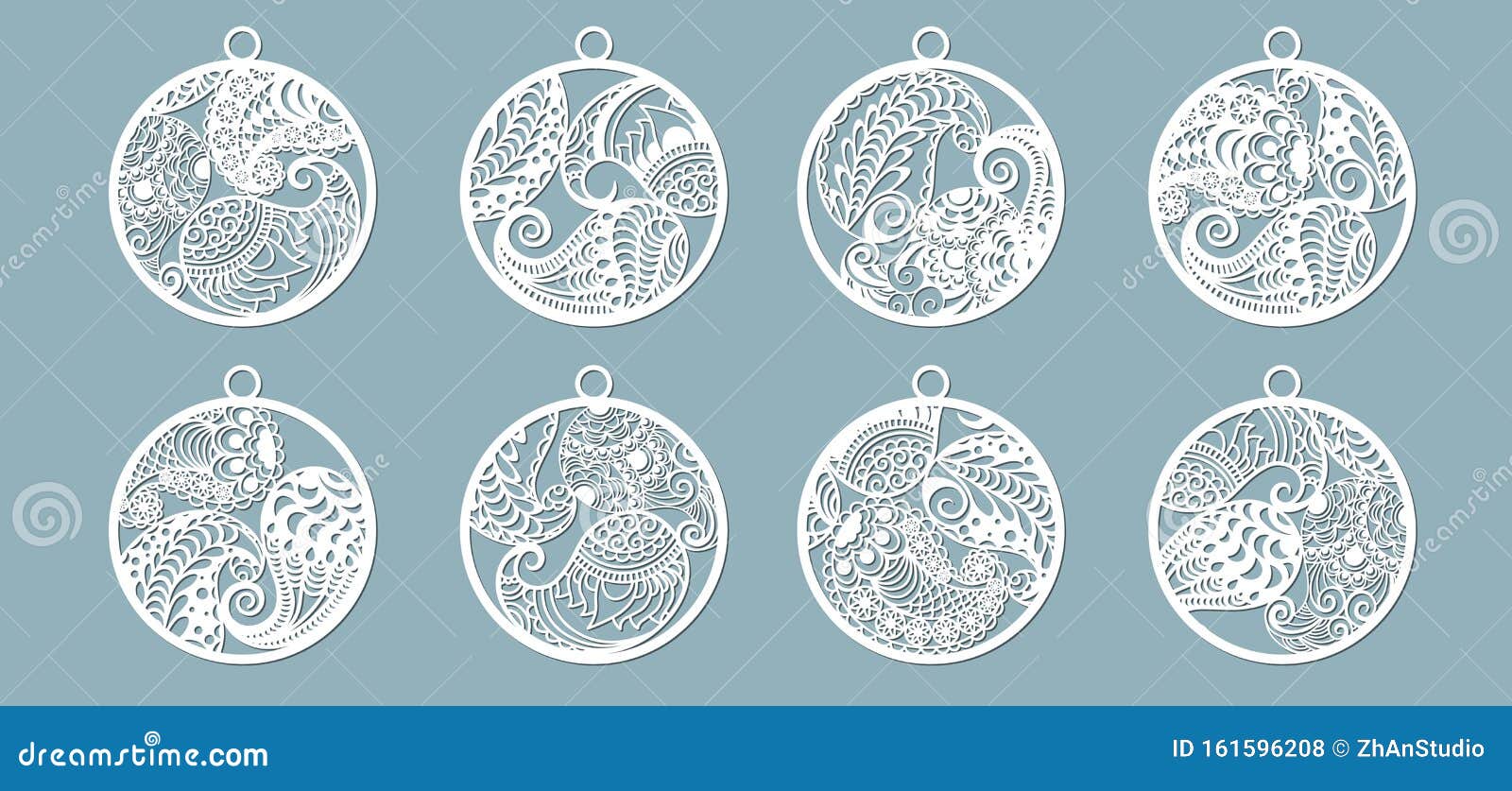 Paisley In The Form Of Pendants. Laser Cutting. Craft Paper For ...