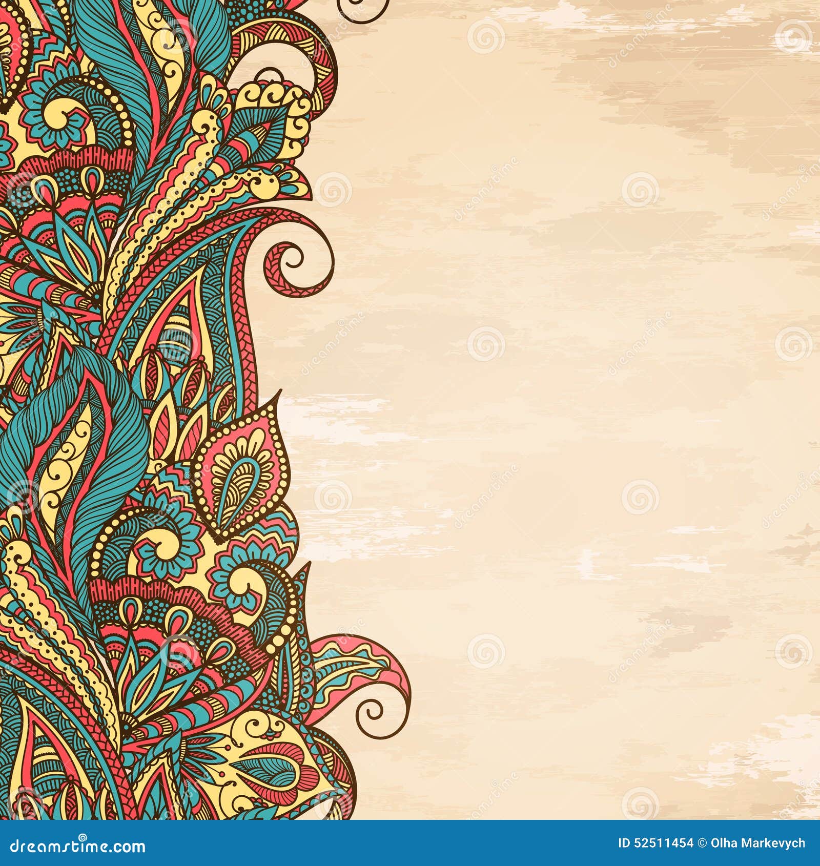 Paisley Frame stock vector. Illustration of ethnic, decoration - 52511454