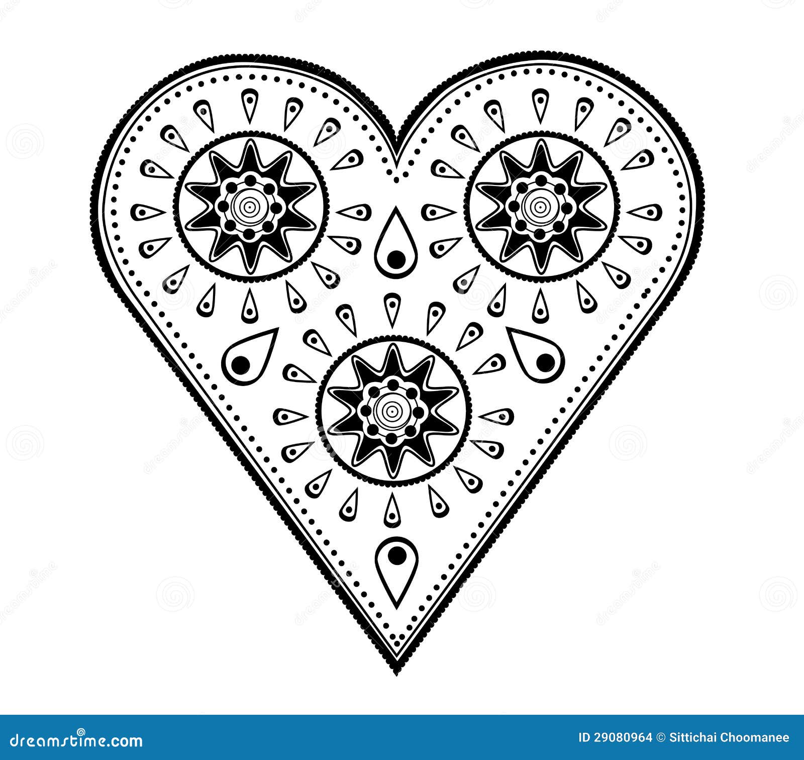 Paisley Heart Design stock vector. Illustration of mhendi - 29080964