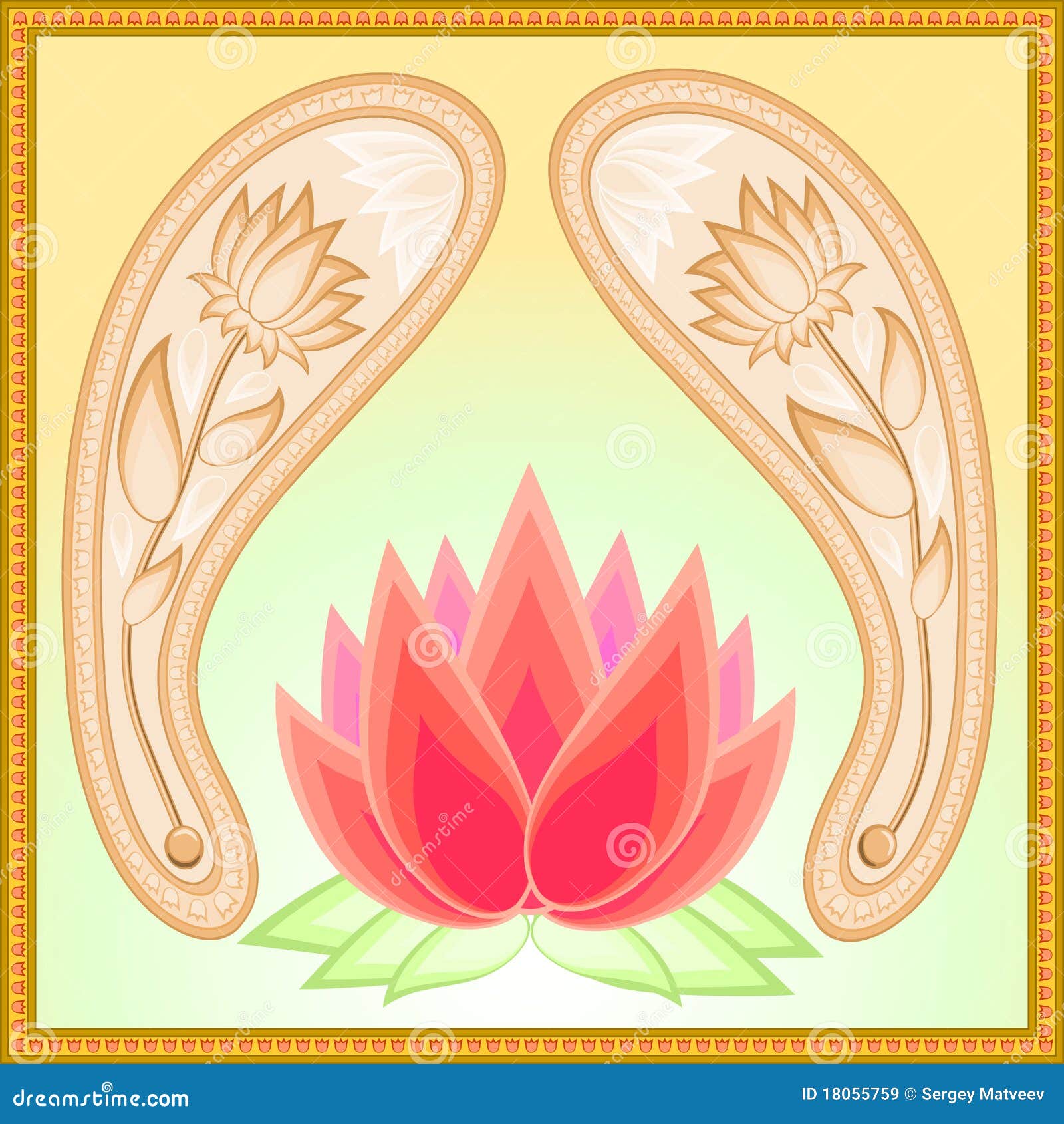 Paisley lotus theme stock vector. Illustration of indian - 18055759