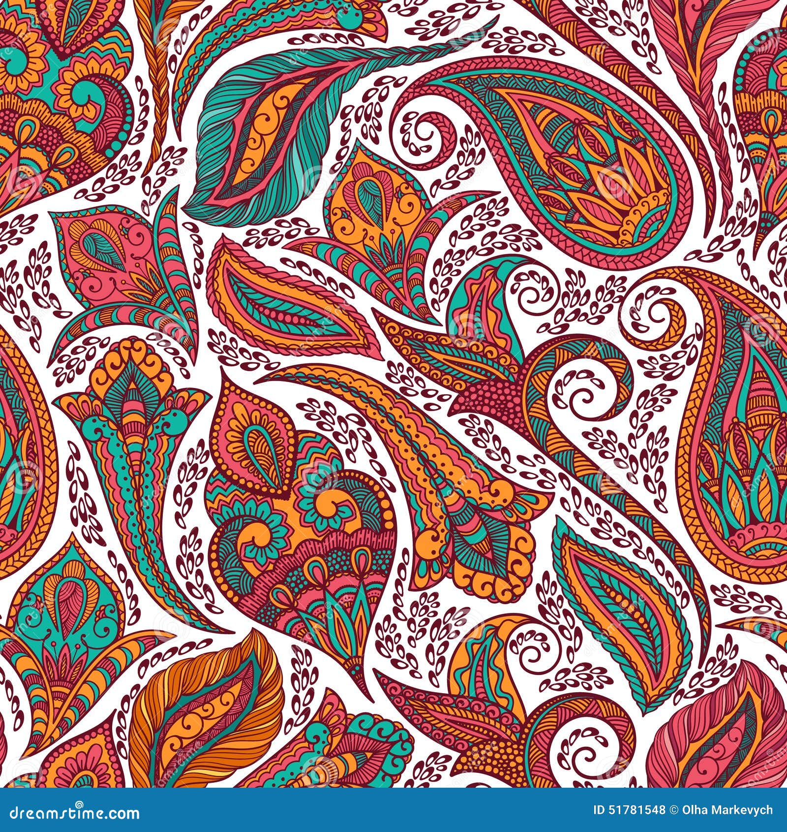 Paisley pattern stock vector. Illustration of doodle - 51781548