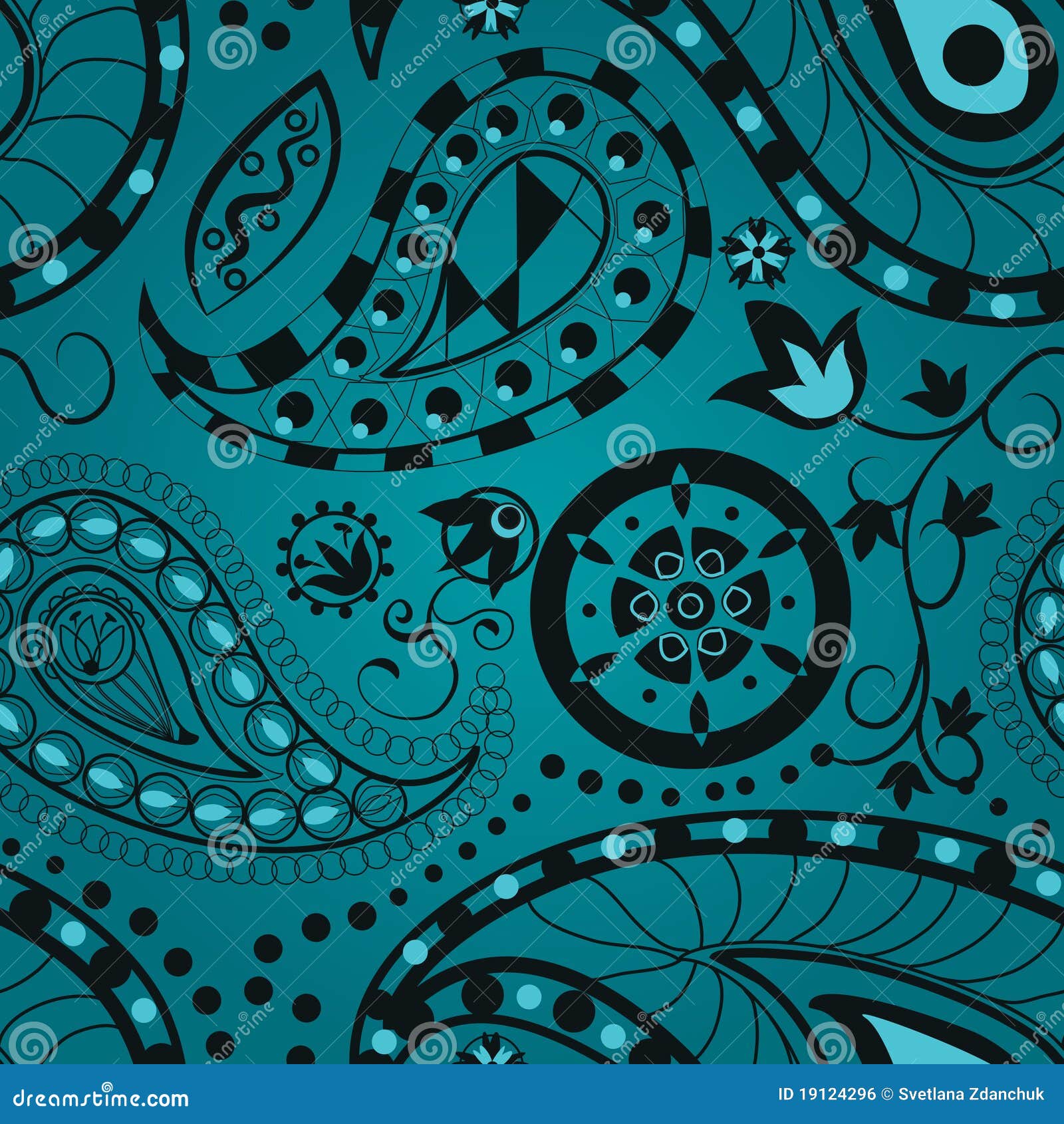 Paisley Seamless Pattern stock vector. Illustration of fabric - 19124296