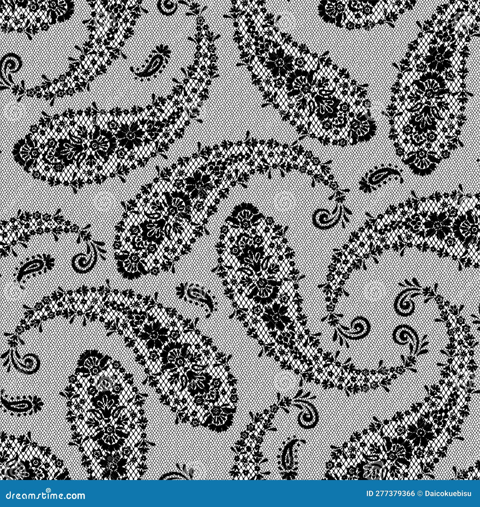 Paisley Seamless Pattern in Beautiful Lace Fabric, Stock Vector ...