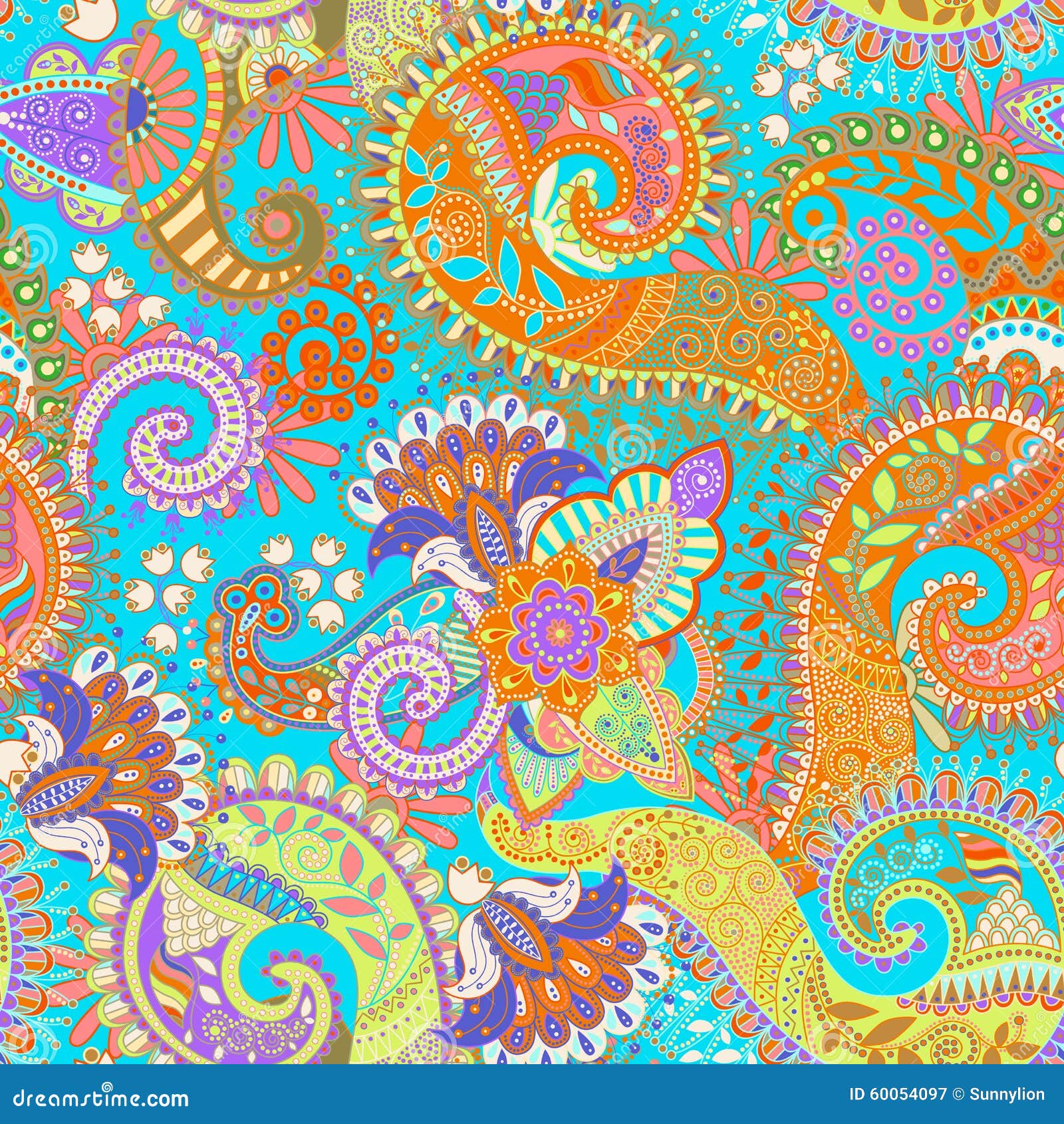 Paisley Seamless Pattern, Floral Wallpaper Stock Vector - Illustration ...