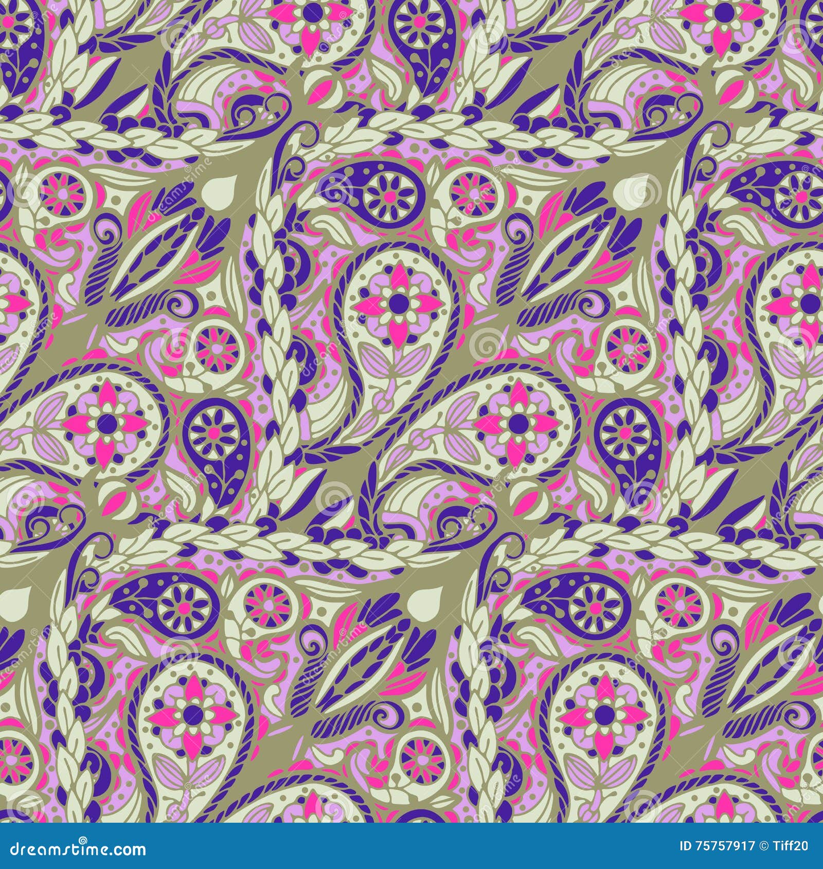 Paisley stock vector. Illustration of ornament, floral - 75757917