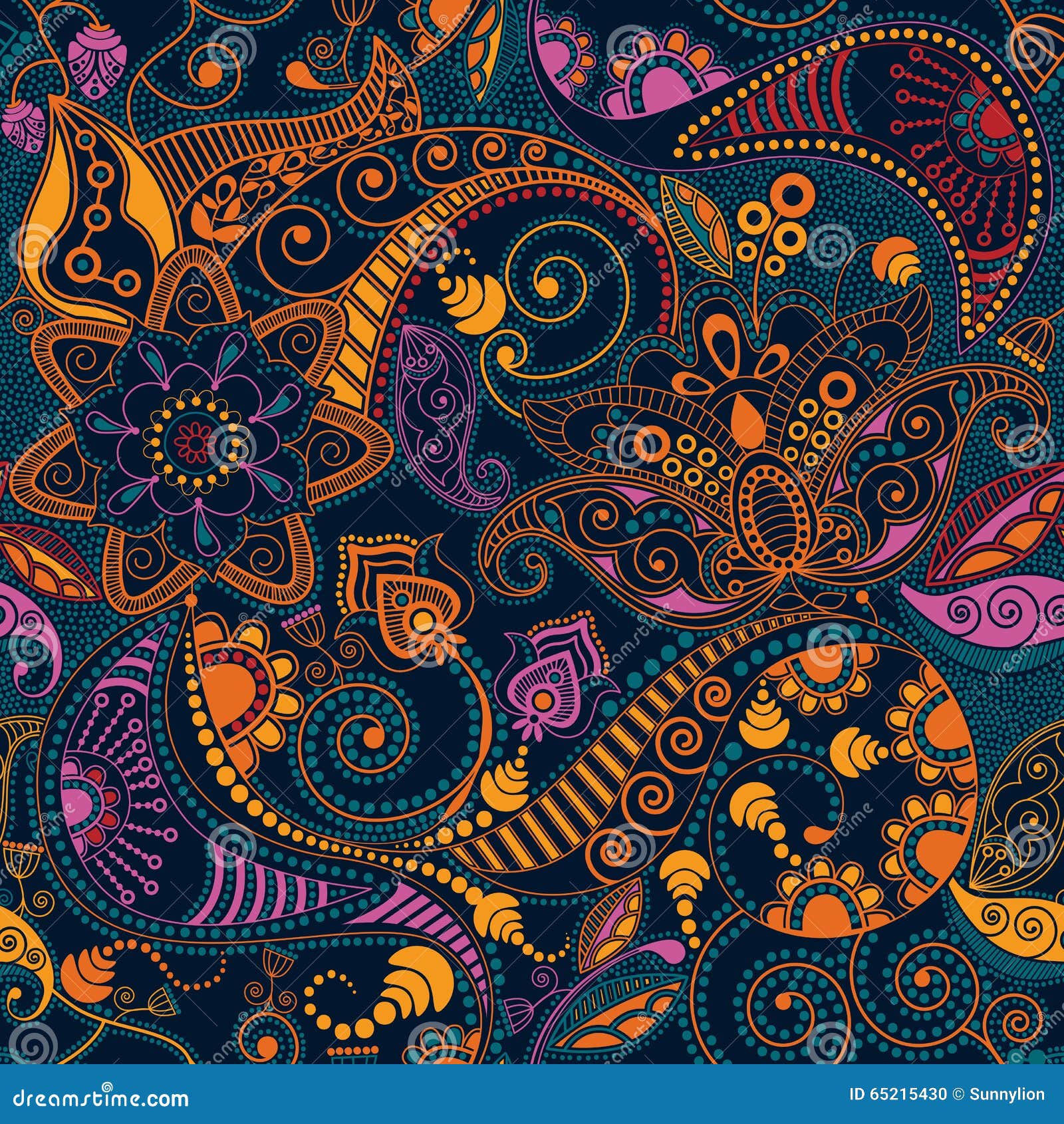 Paisley. Seamless Border, Frame, Edging, Framing Cartoon Vector ...