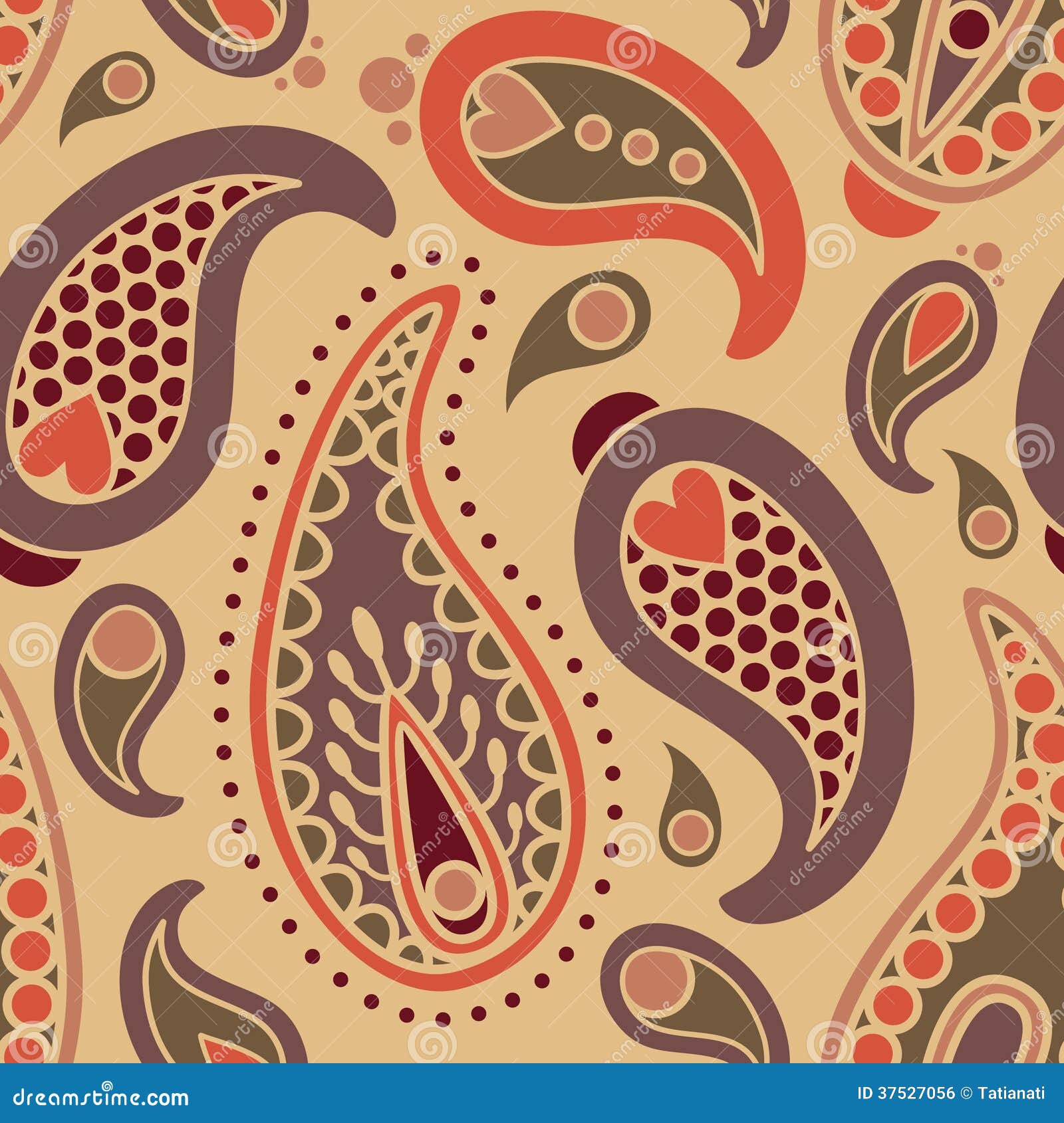 Paisley seamless pattern stock illustration. Illustration of ...
