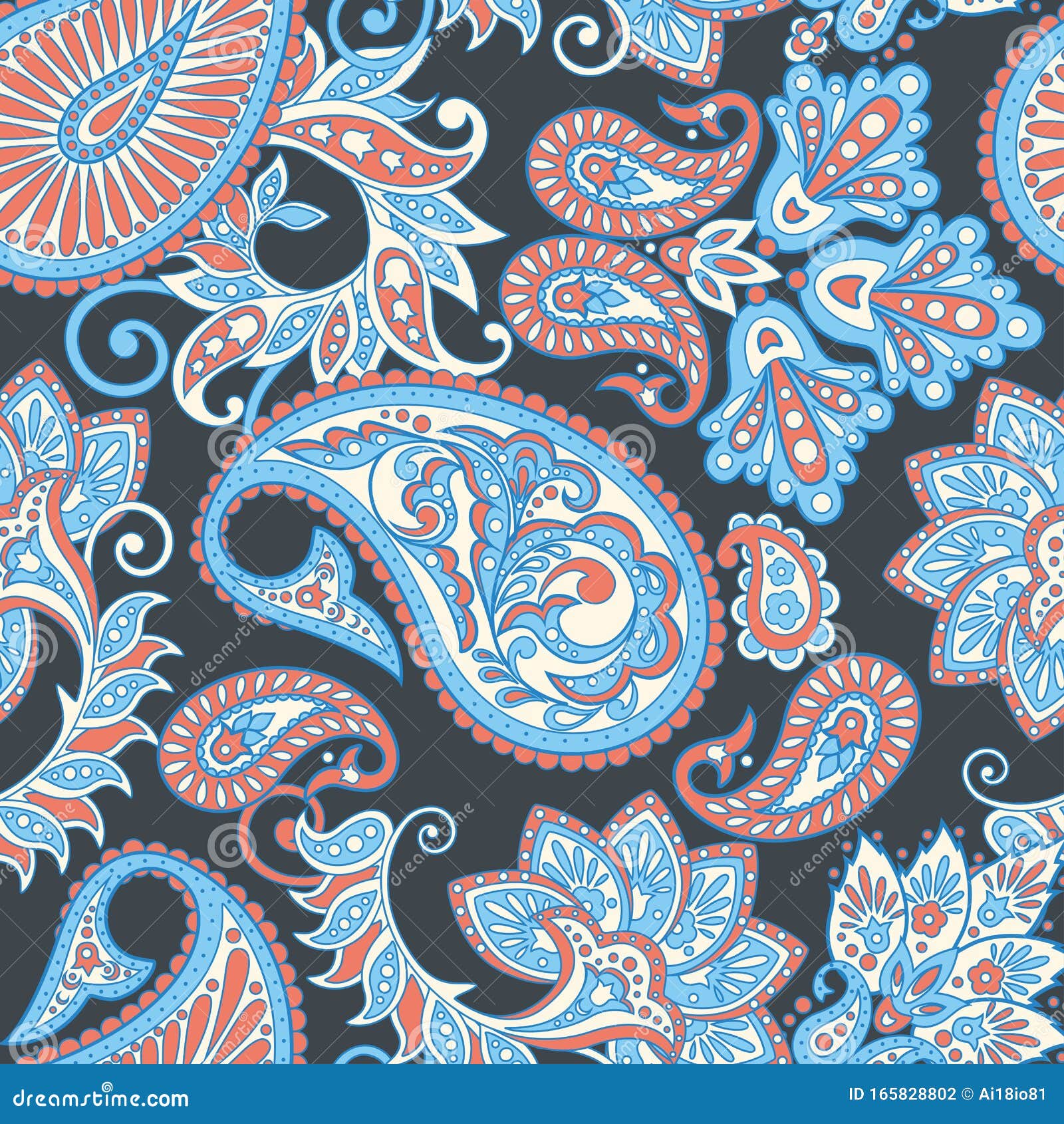 Paisley. Seamless Border, Frame, Edging, Framing Cartoon Vector ...