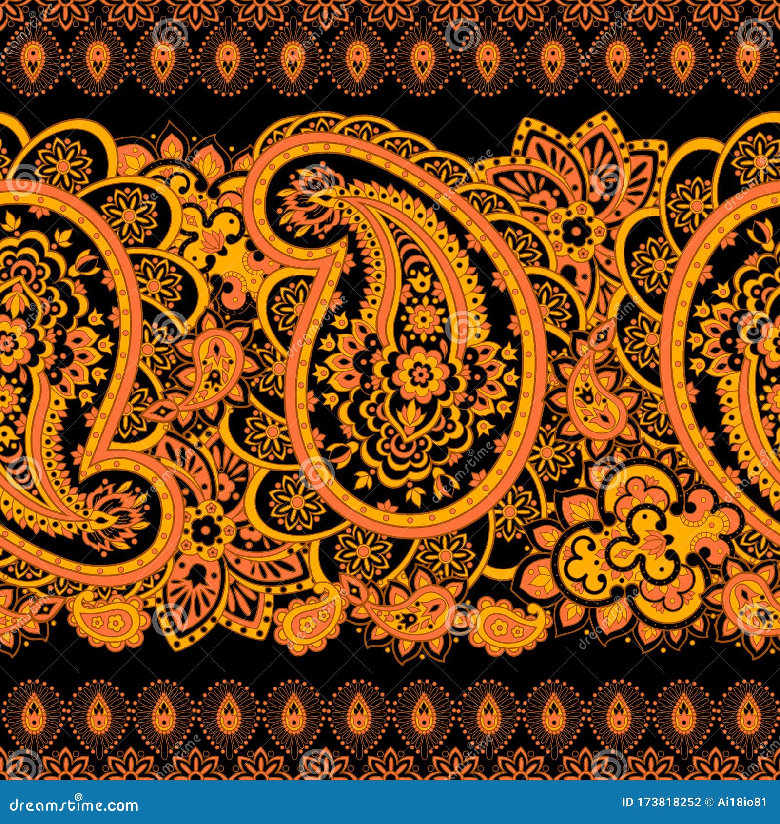Paisley Seamless Pattern. Vintage Floral Wallpaper. Stock Illustration ...