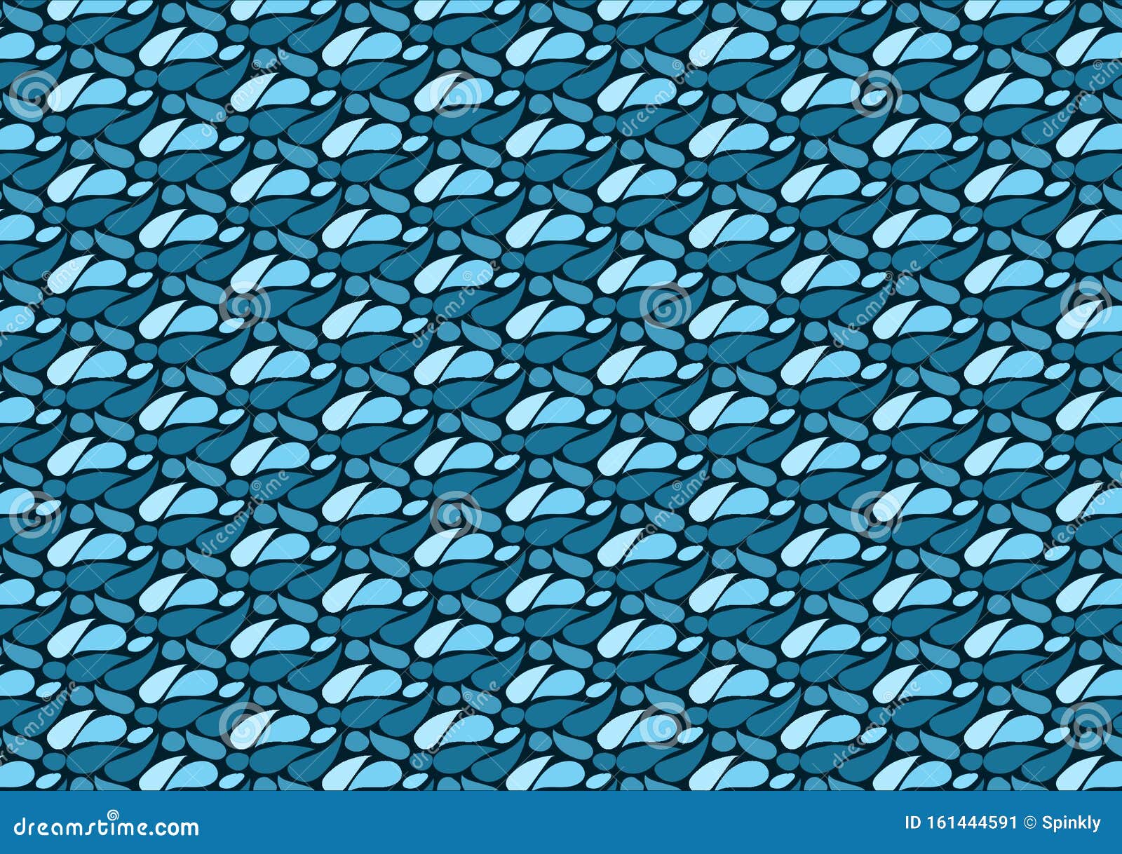 Paisley Shaped Pattern in Different Blue Shade Colors Stock ...