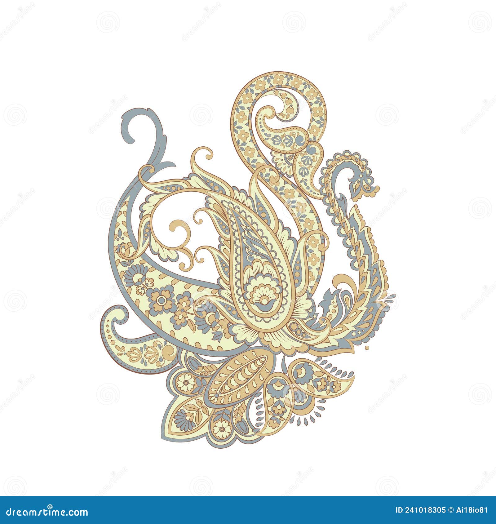 Paisley Vector Pattern. Isolated Damask Illustration. Stock Vector ...