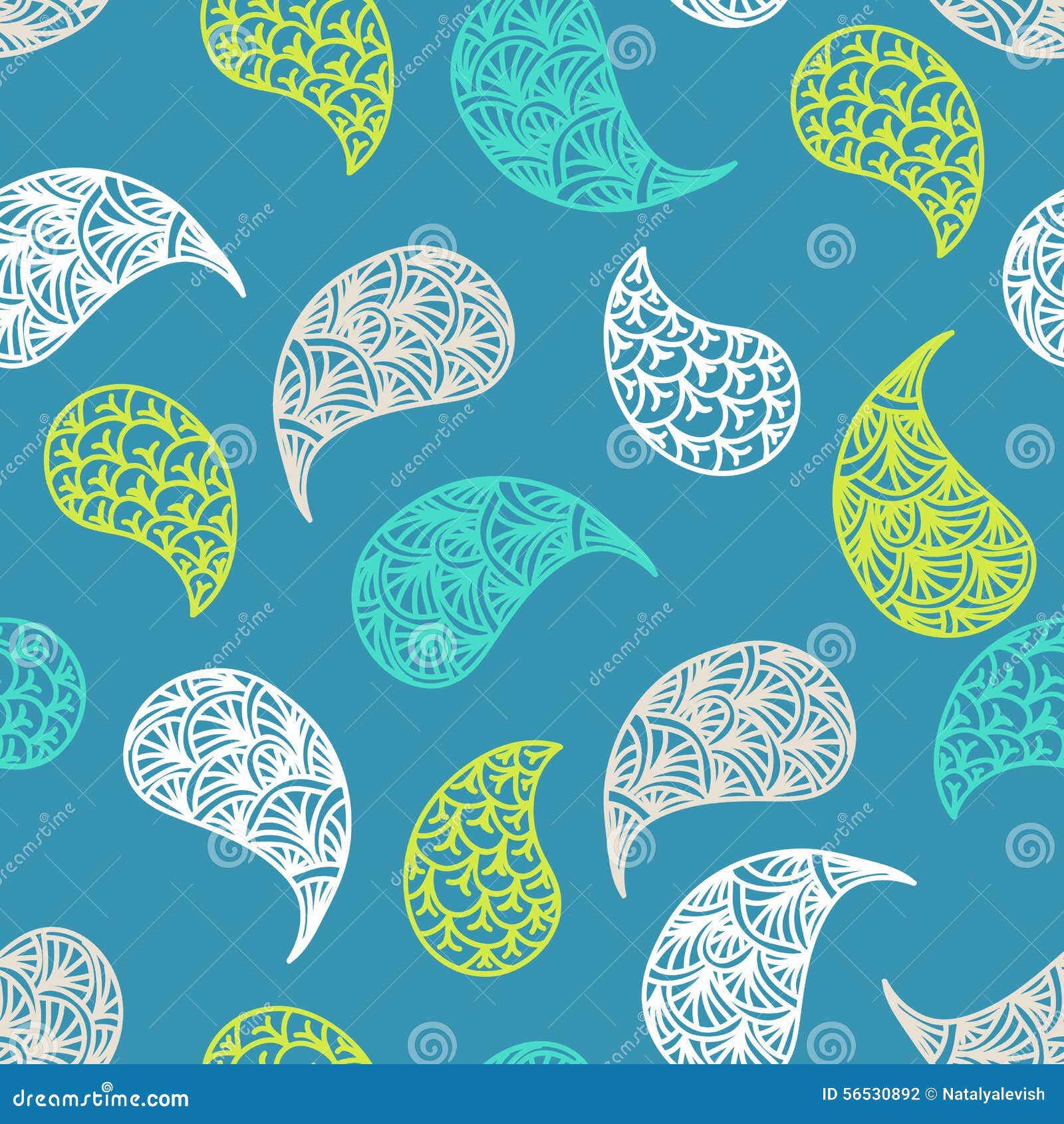Paisley Vector Seamless Pattern Stock Vector - Illustration of ornate ...