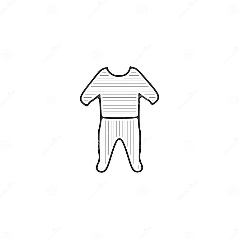Pajama Icon. Baby Pajama Thin Line Icon. Pajama Hand Drawn Thin Line ...