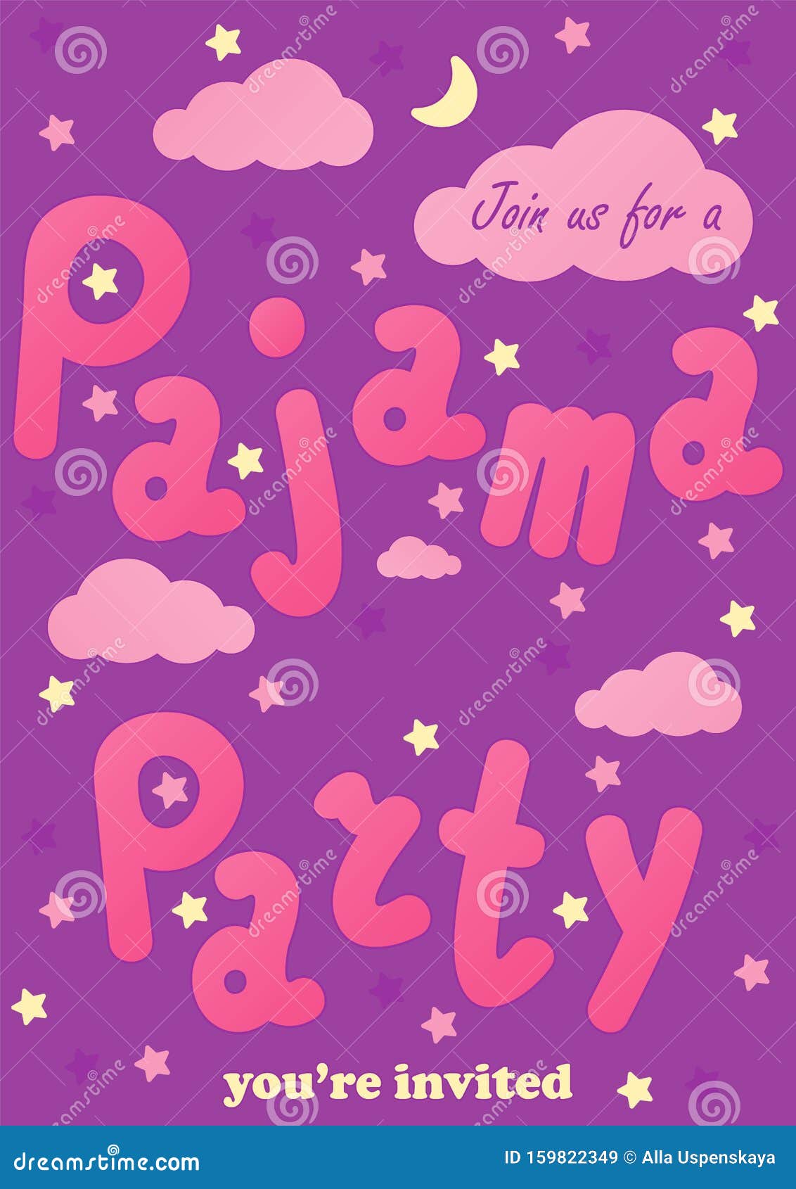 Pajama Sleepover Party Card Slumber Party Invitation Card Or Poster