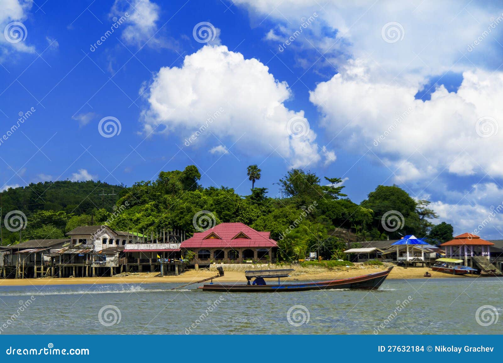 Pak Chan river. stock photo. Image of shore, resort, spring - 27632184