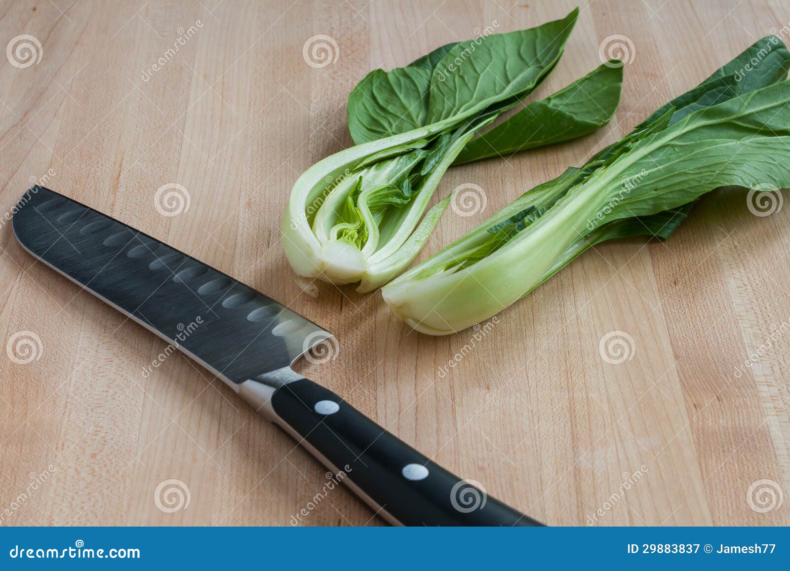 Pak choi in half stock image. Image of board, vegetable - 29883837