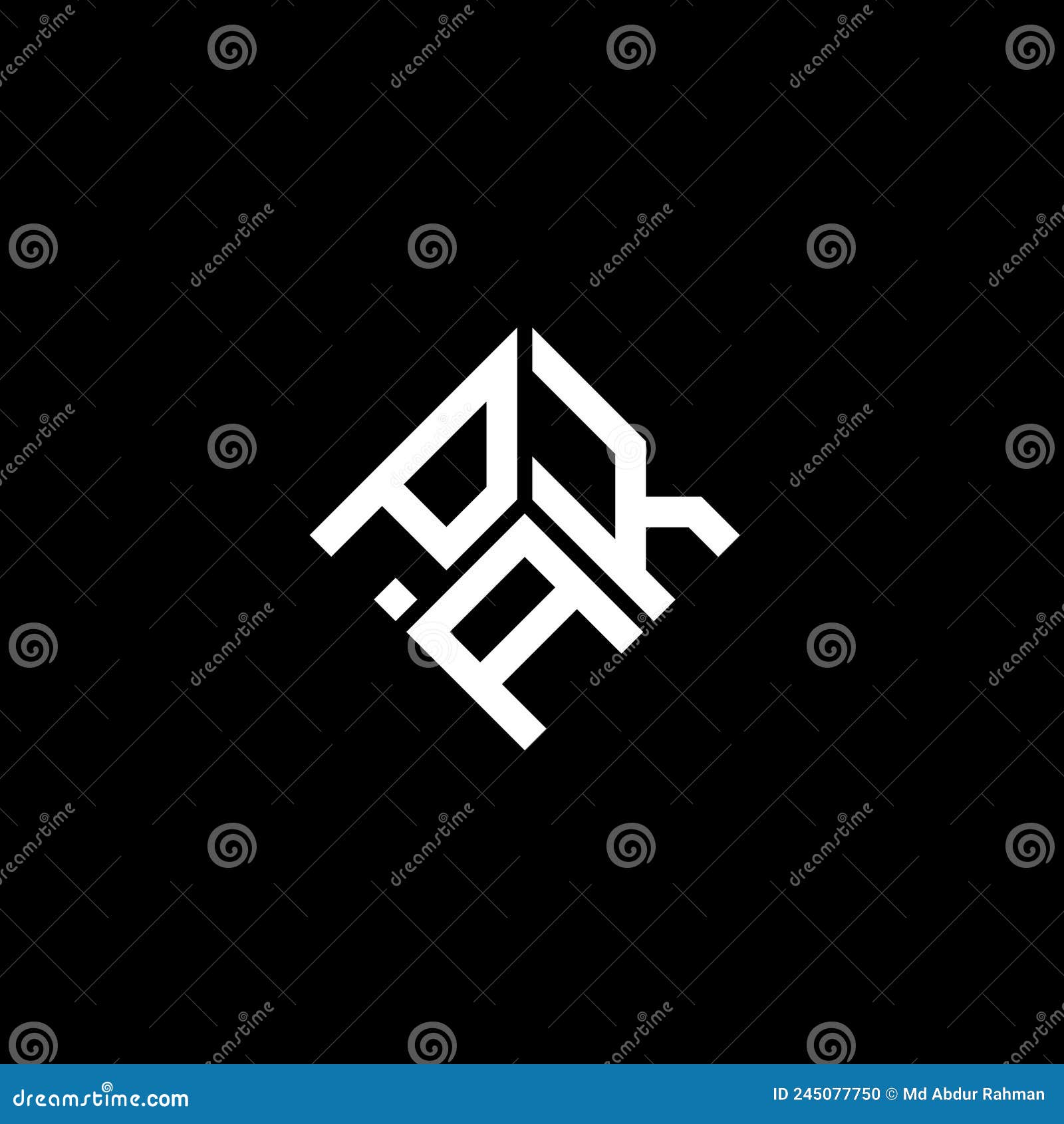 PAK Letter Logo Design on Black Background. PAK Creative Initials ...
