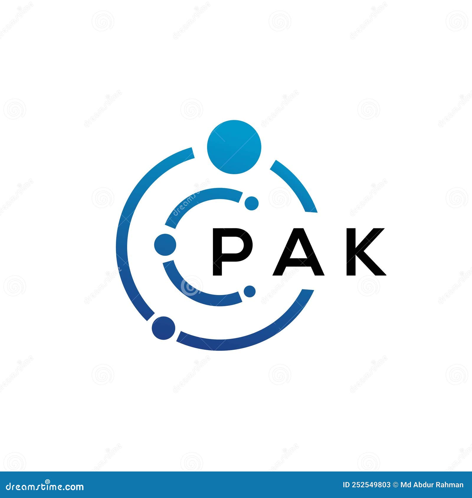 PAK Letter Technology Logo Design on White Background. PAK Creative ...