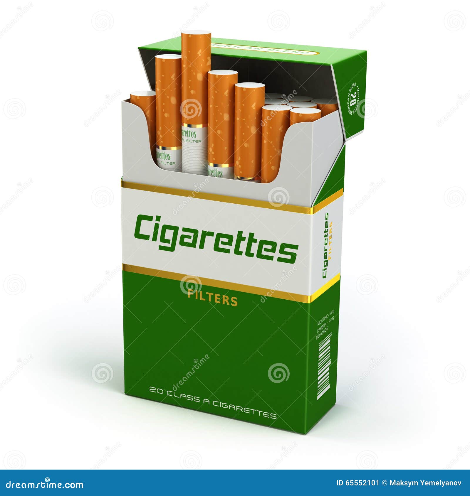 Pak Sigaretten Op Witte Achtergrond Stock Illustratie - Illustration of ...