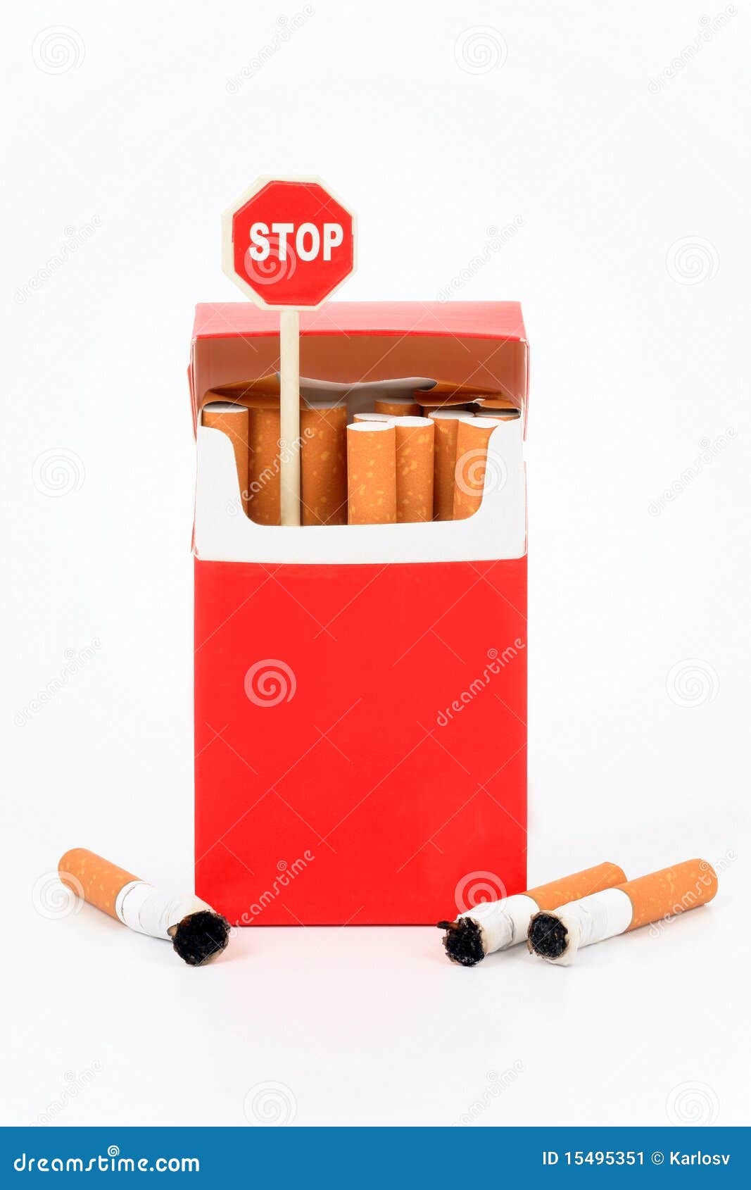 Pak Van Sigaretten En Teken Stock Afbeelding - Image of ontslag, schade ...