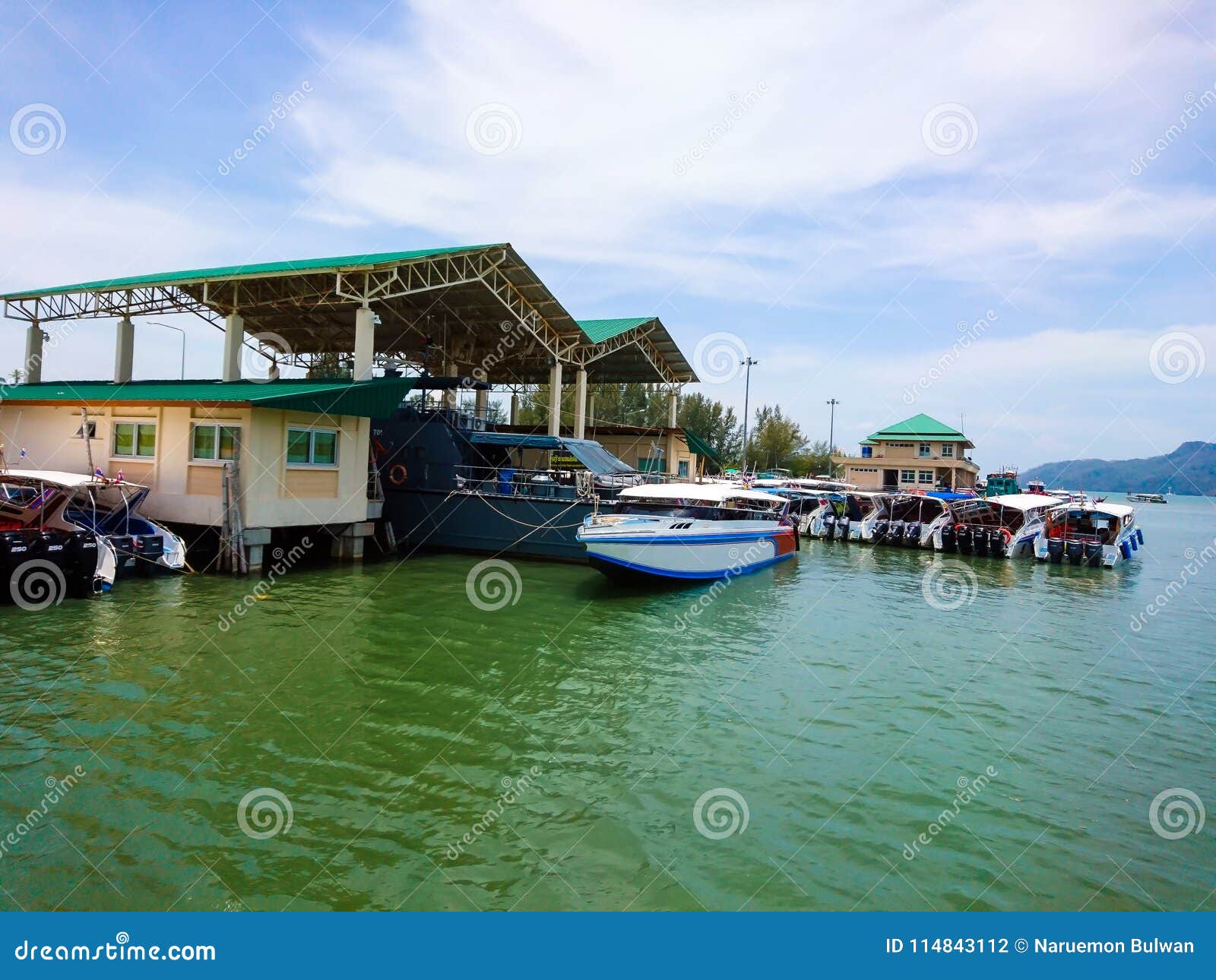 Pakbara pier in Satun stock photo. Image of nature, pakbara - 114843112
