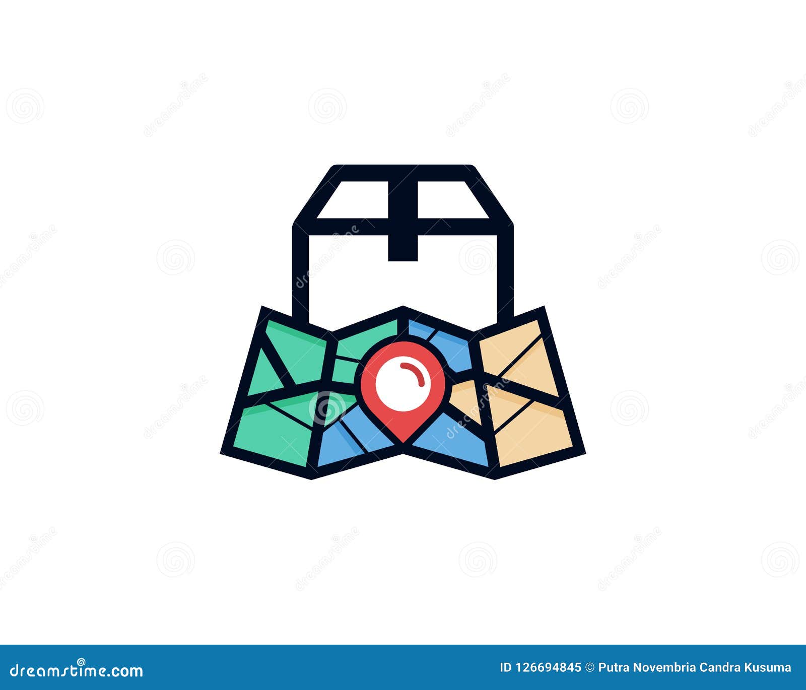 Paket-Karte Logo Icon Design Vektor Abbildung - Illustration von ...