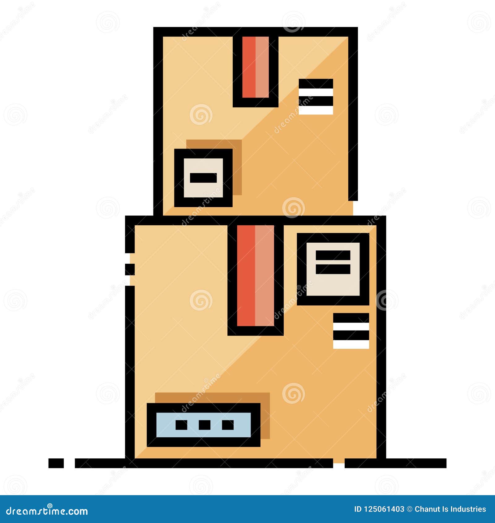 Paket LineColor-Illustration Vektor Abbildung - Illustration von paket ...