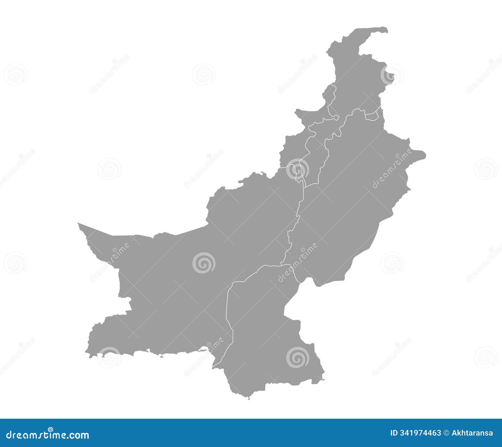 Pakistan Administrative Map. Province Map of Pakistan, Blank Map, Empty ...