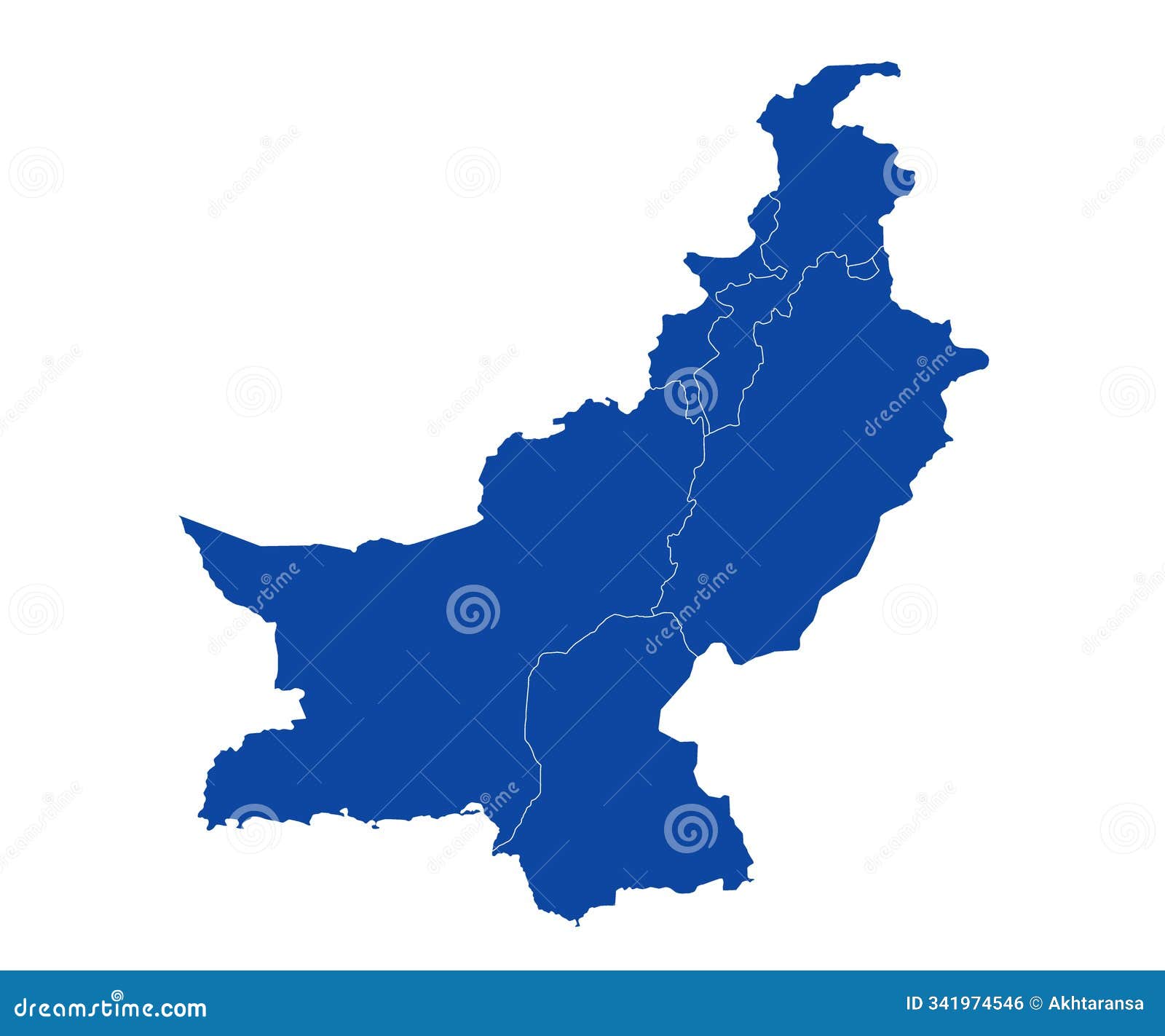 Pakistan Administrative Map. Province Map of Pakistan, Blank Map, Empty ...