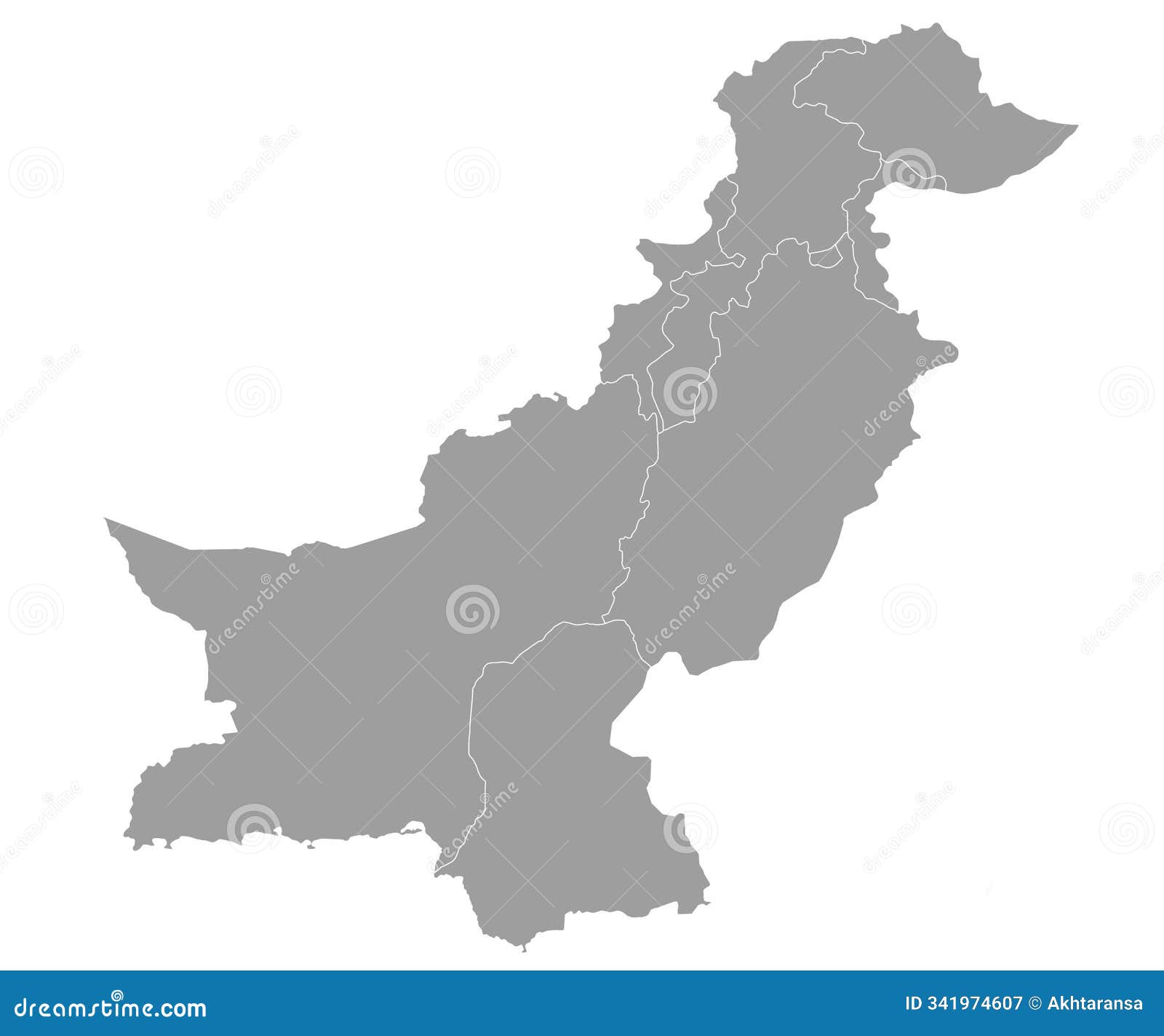 Pakistan Administrative Map. Province Map Of Pakistan, Blank Map, Empty ...