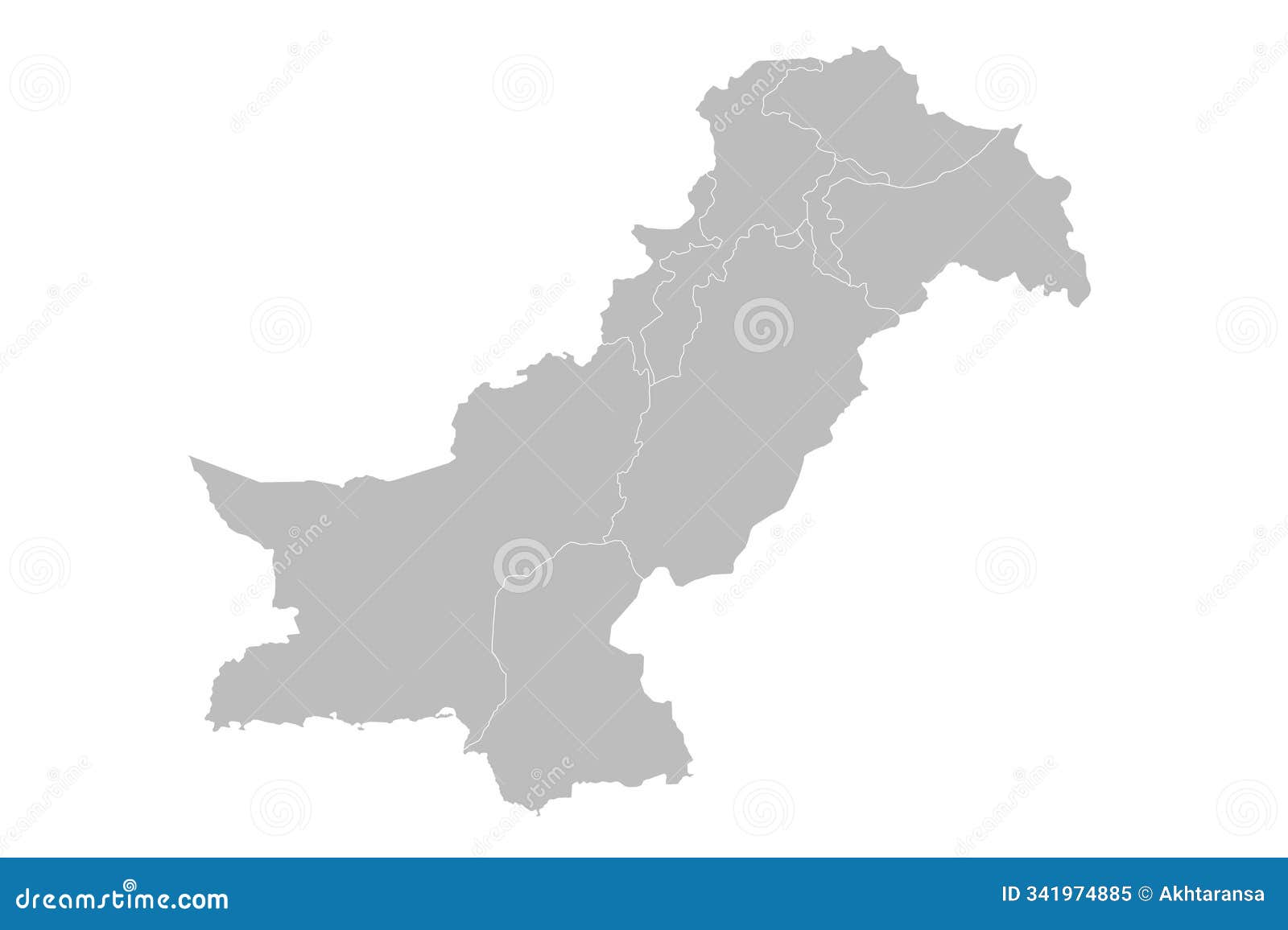 Pakistan Administrative Map. Province Map Of Pakistan, Blank Map, Empty ...