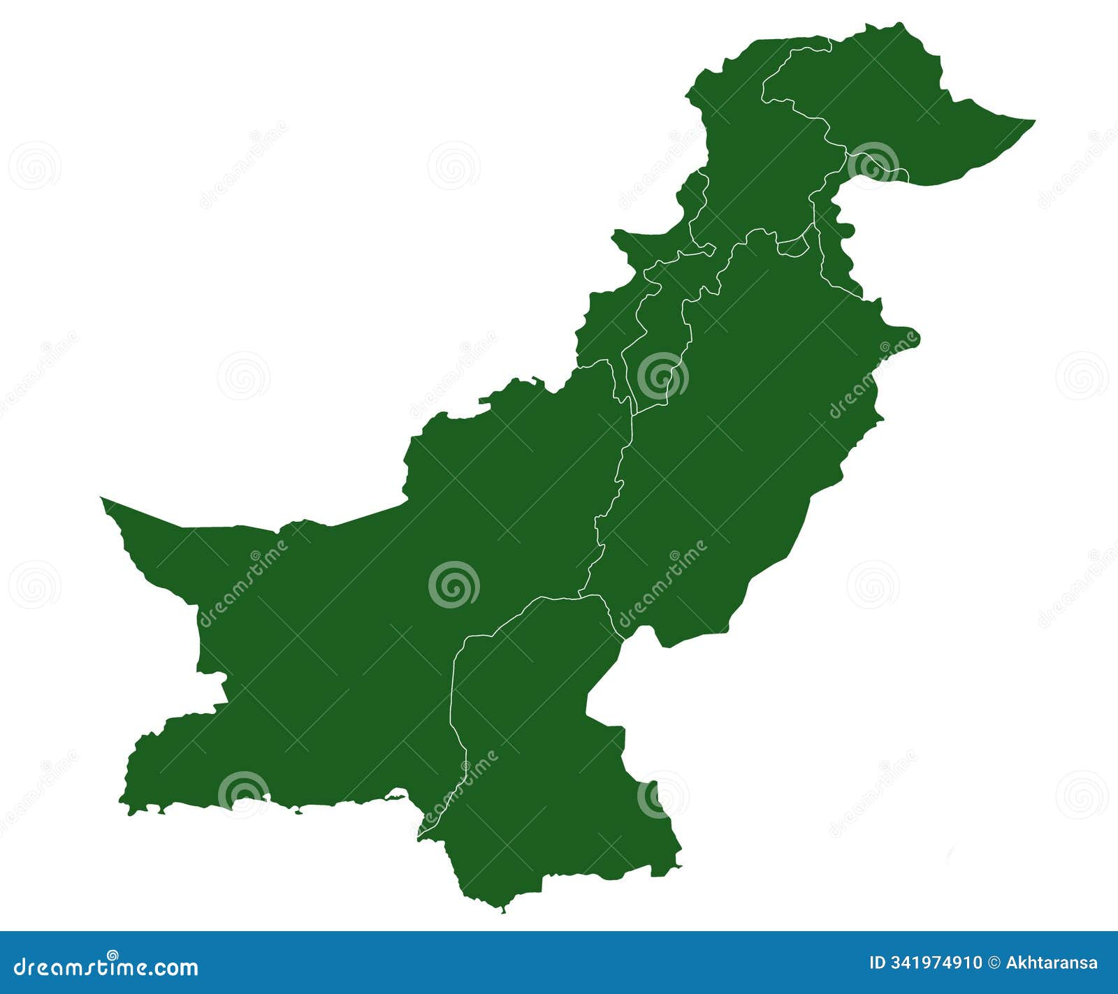 Pakistan Administrative Map. Province Map Of Pakistan, Blank Map, Empty ...