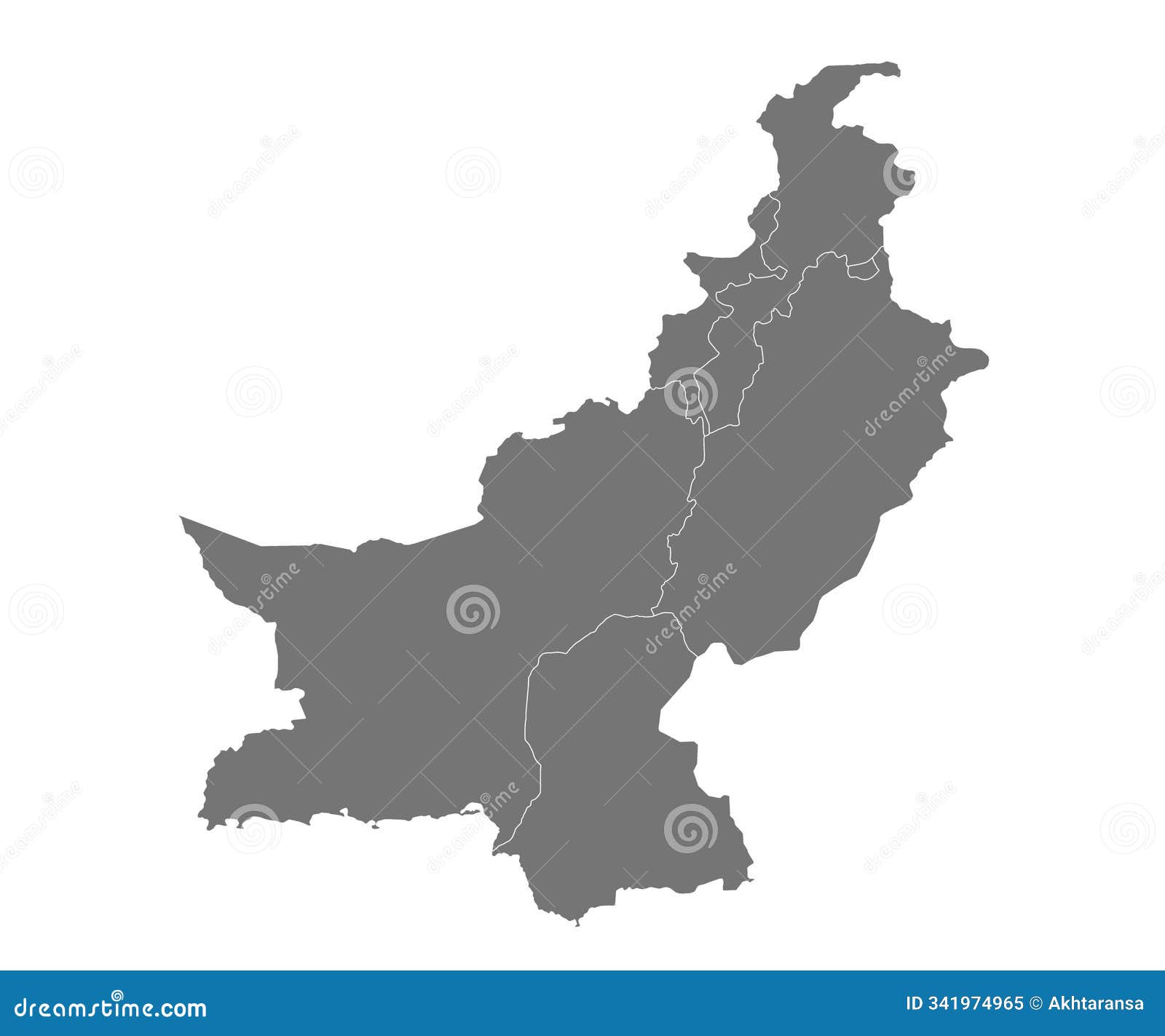 Pakistan Administrative Map. Province Map of Pakistan, Blank Map, Empty ...