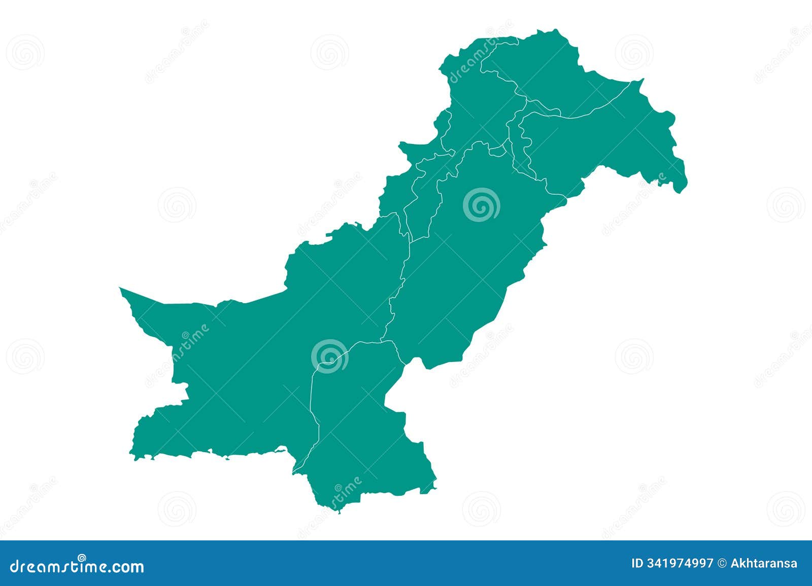 Pakistan Administrative Map. Province Map of Pakistan, Blank Map, Empty ...