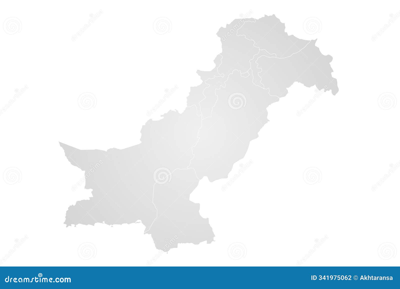 Pakistan Administrative Map. Province Map of Pakistan, Blank Map, Empty ...