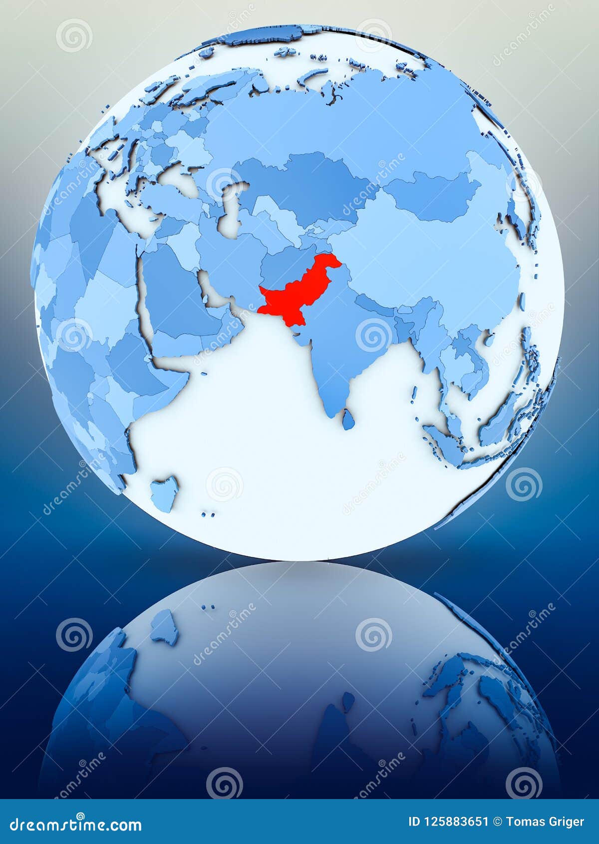 Pakistan on blue globe stock illustration. Illustration of country ...