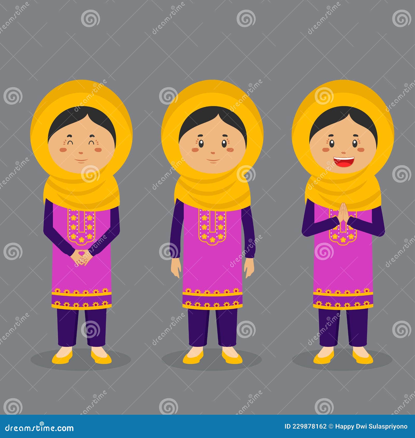Pakistan Character with Various Expression Stock Vector - Illustration ...